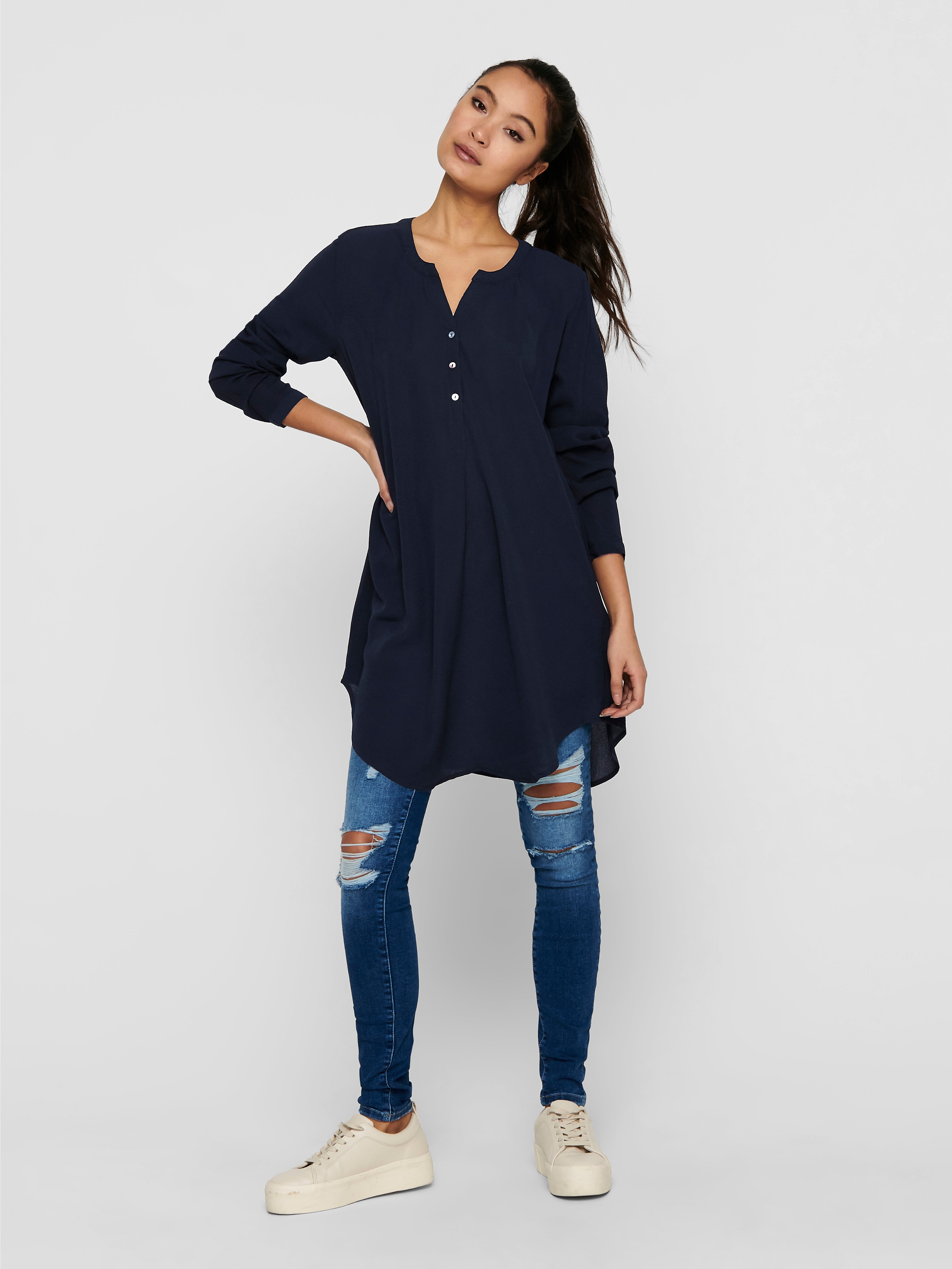 Solid Long sleeved shirt | Dark Blue | ONLY®