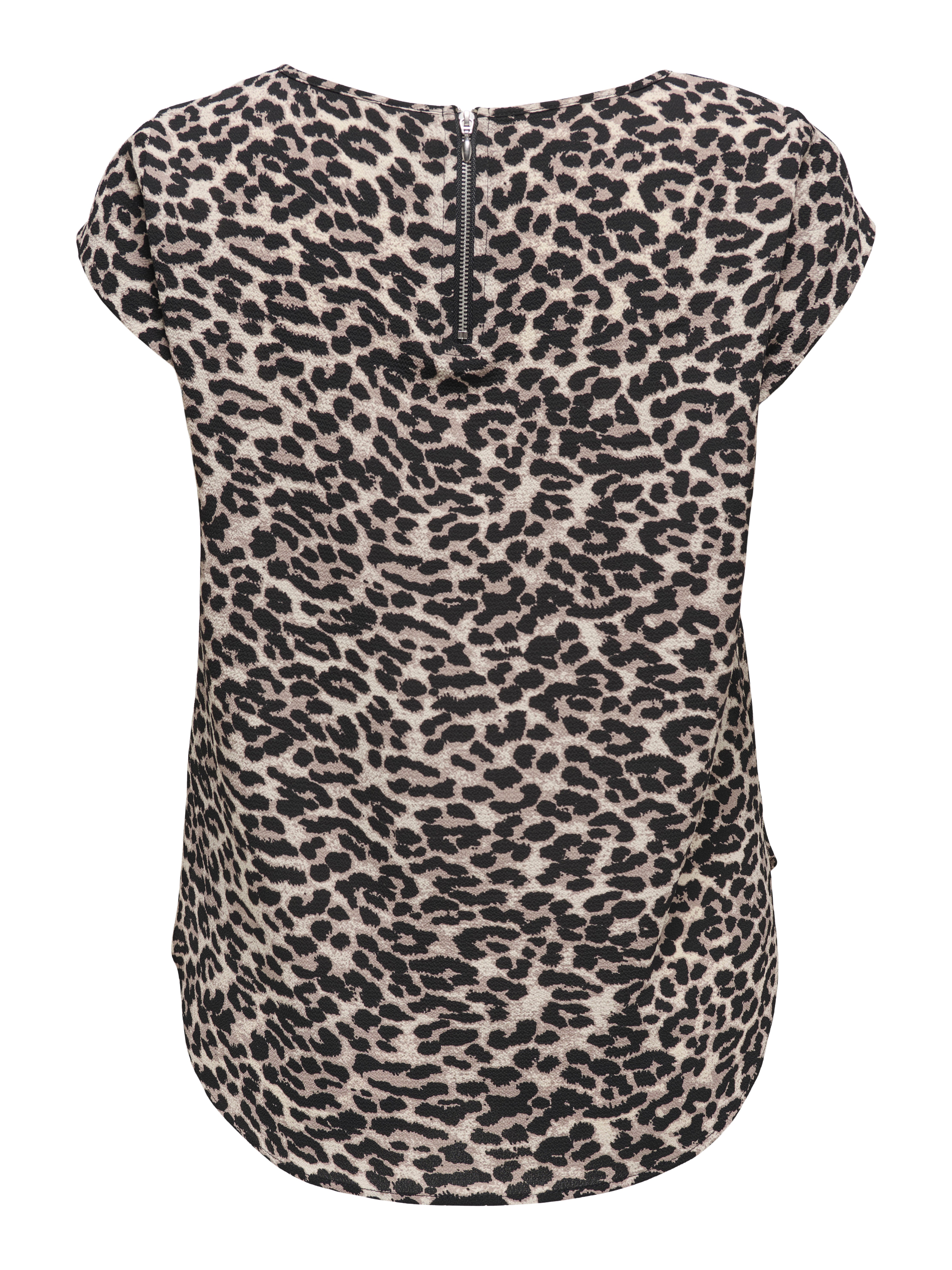Printed Short Sleeved Top | Light Grey | ONLY®