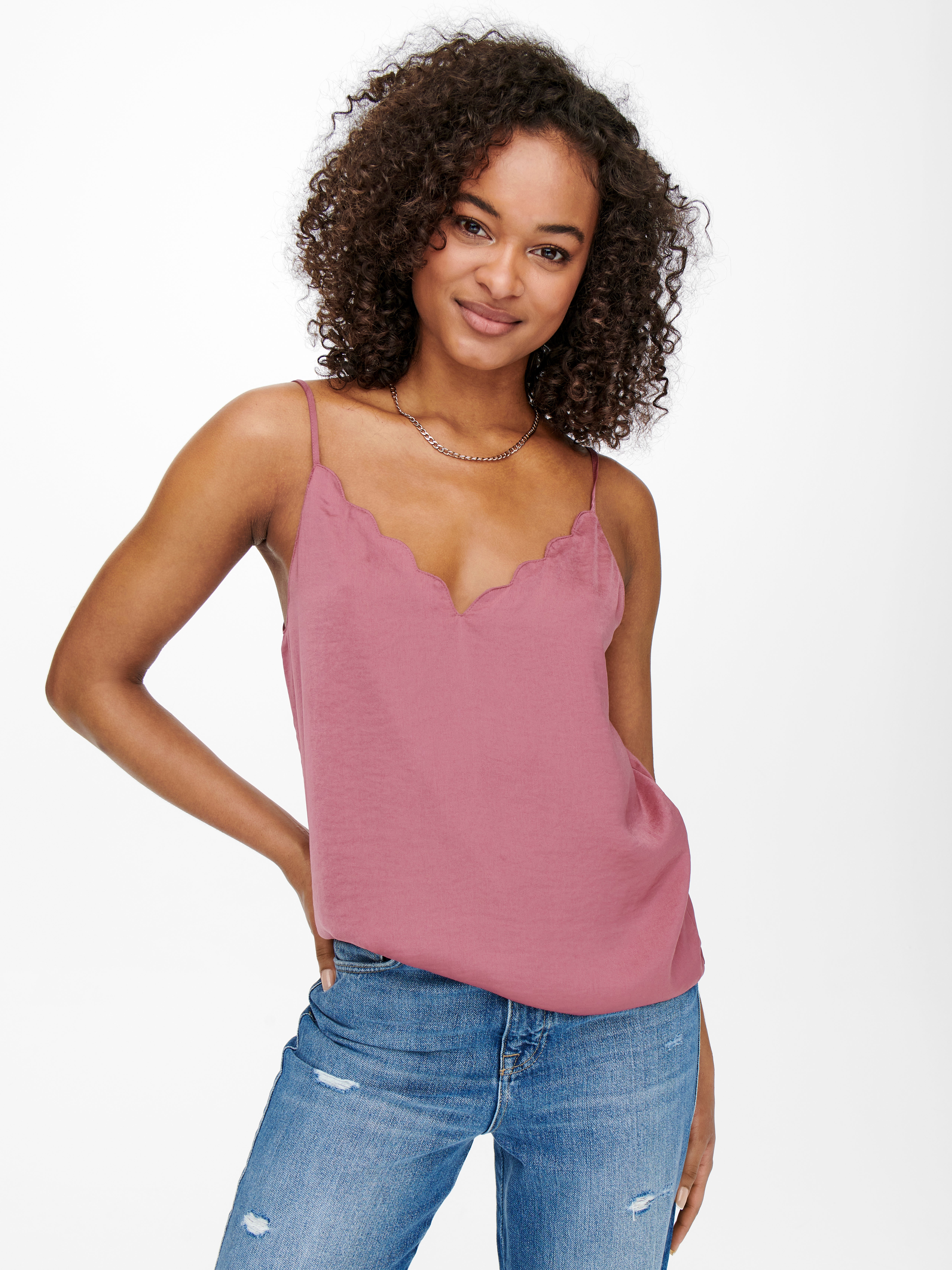 Regular fit O-hals Top | Midden Paars | ONLY®