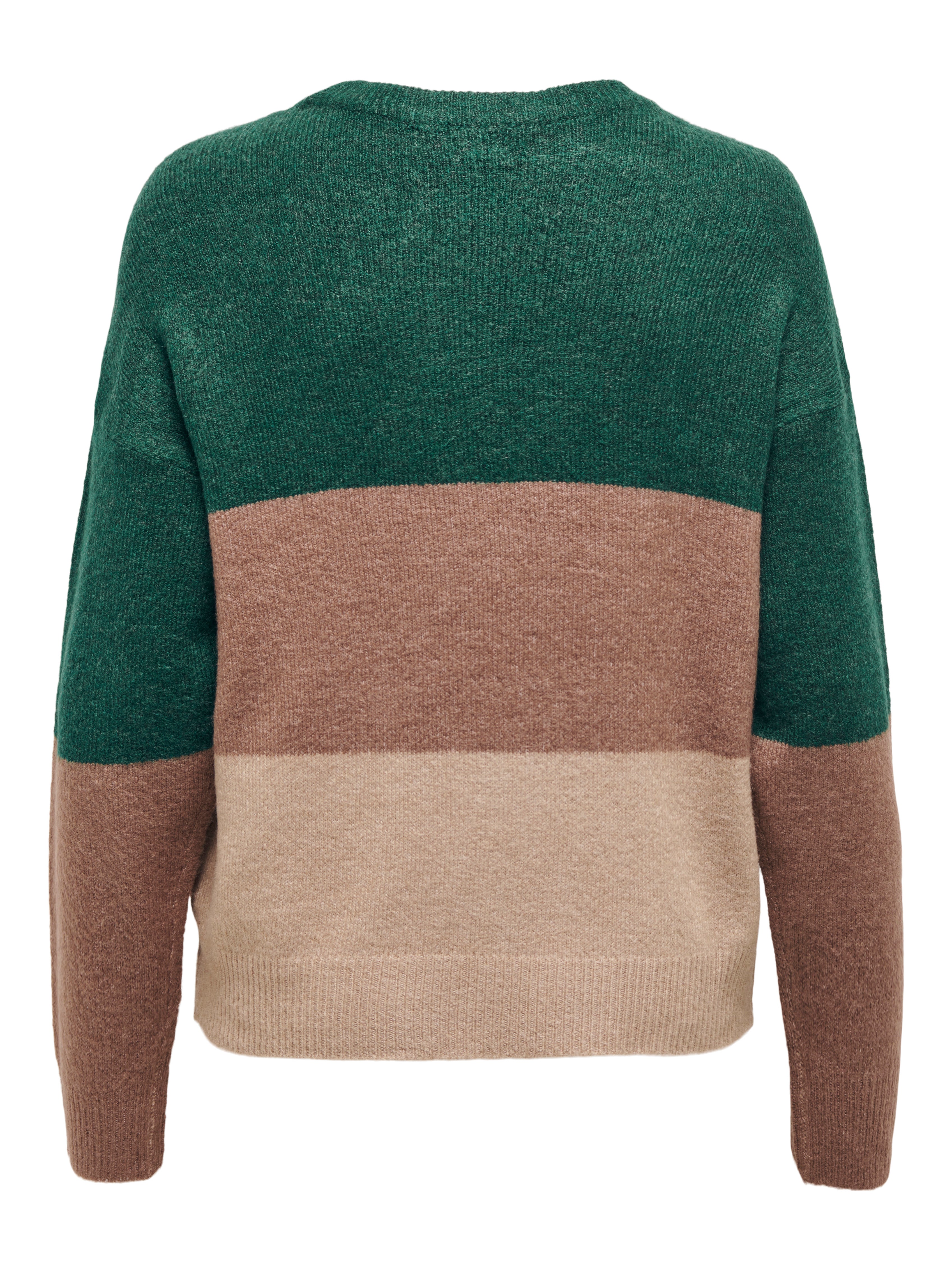 Contrast colored Knitted Pullover | Dark Brown | ONLY®