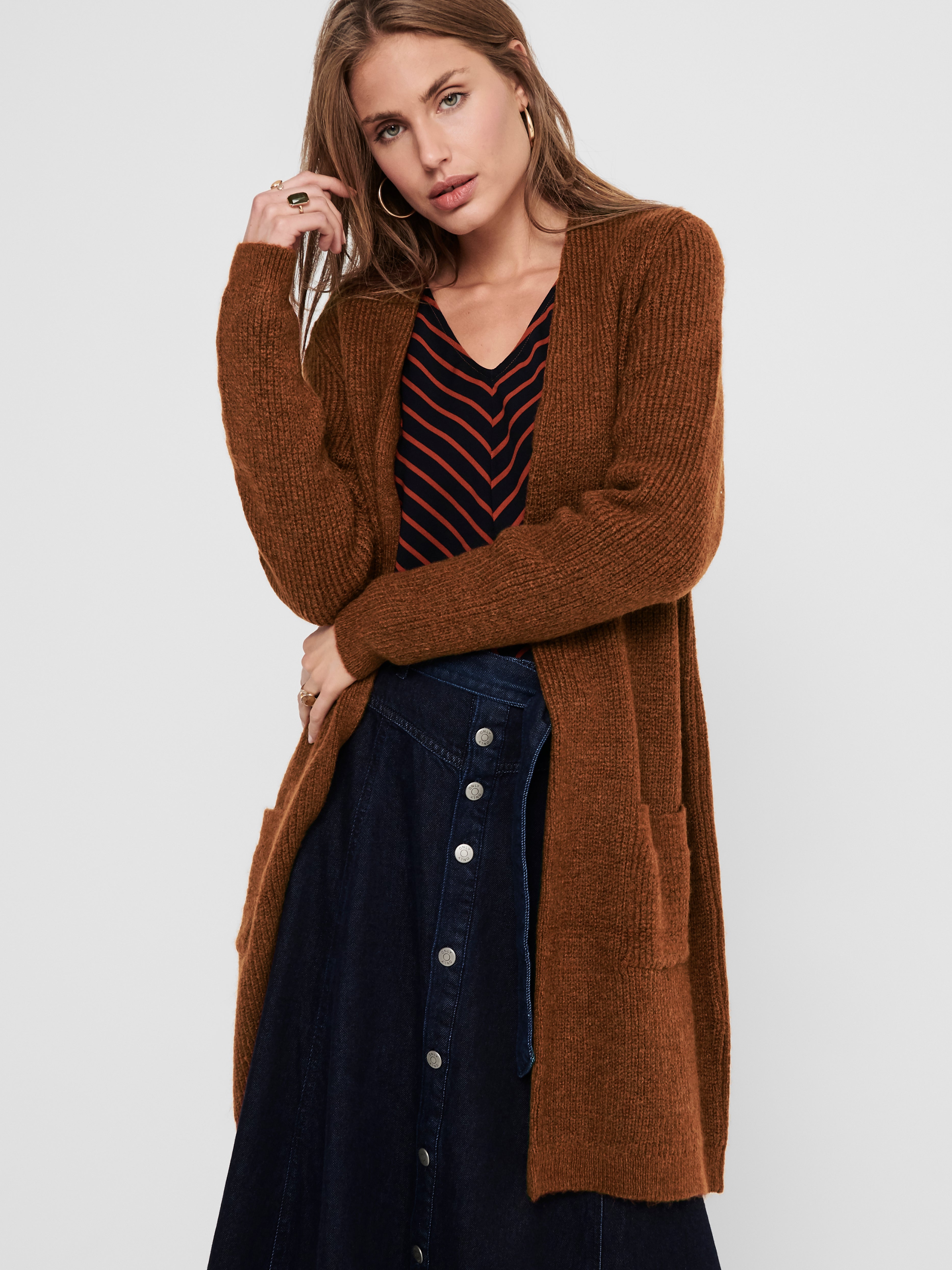 ONLJADE Knitted cardigan Dark Brown ONLY