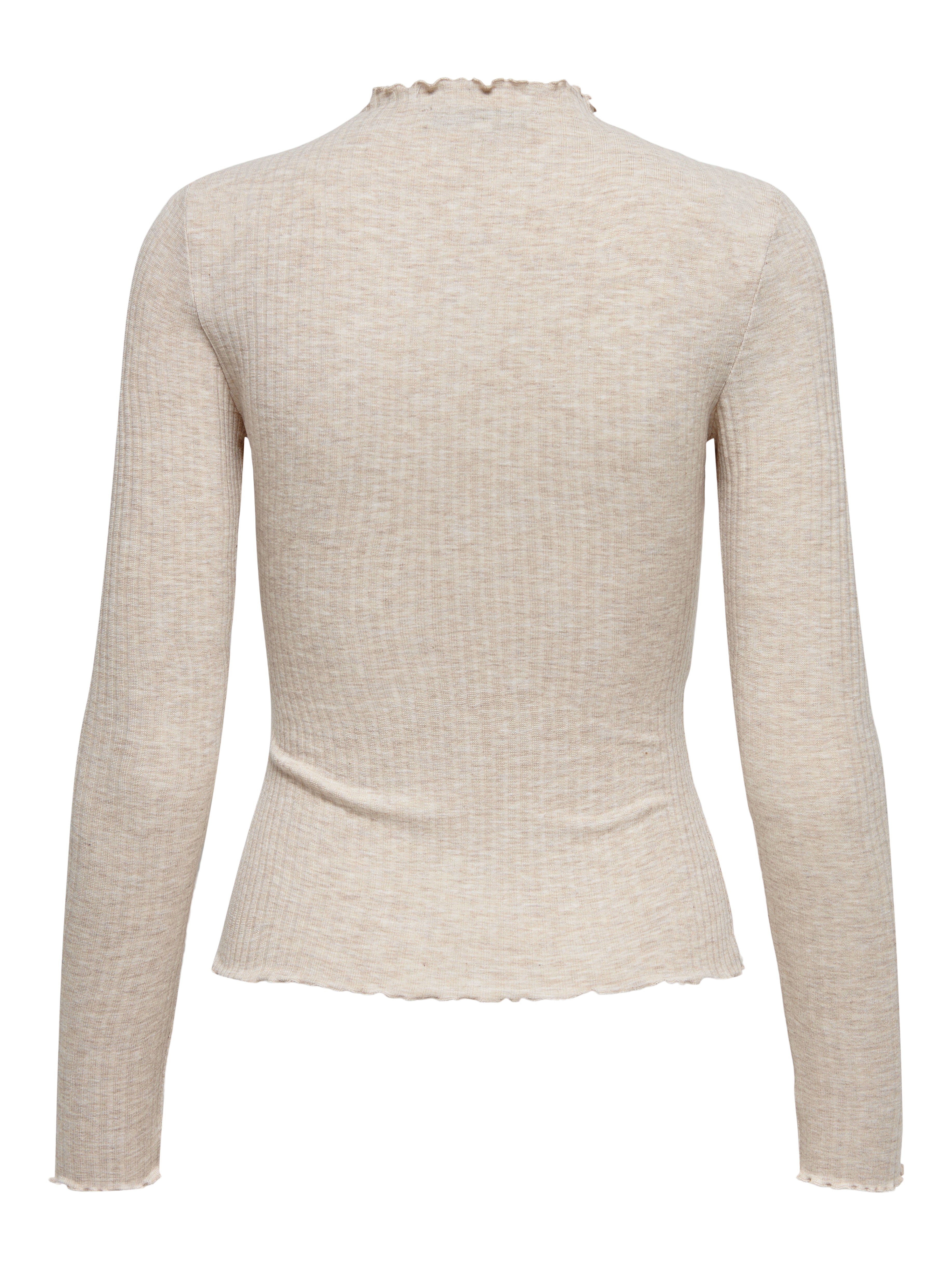 High neck Long Sleeved Top | Light Grey | ONLY®