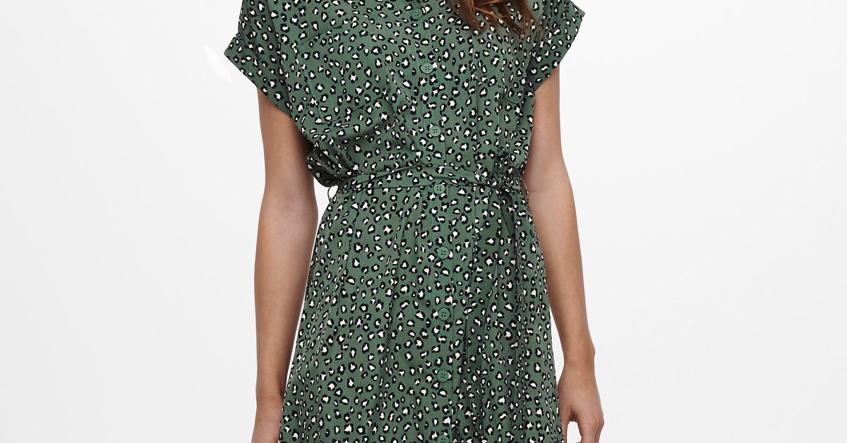 Bindegürtel Blusenkleid | Mittelgrün | ONLY®