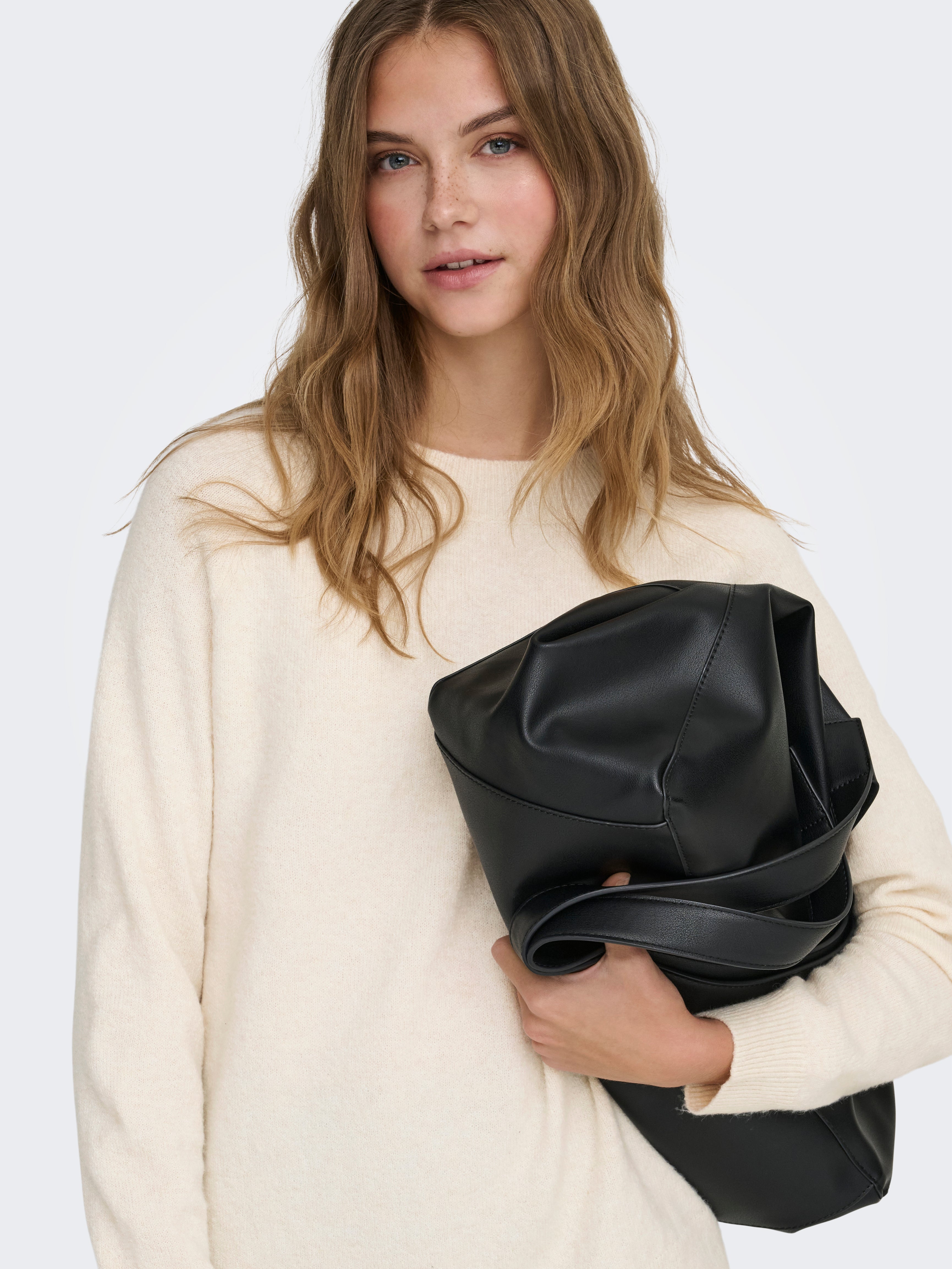 high neck knitted pullover | Light Grey | ONLY®