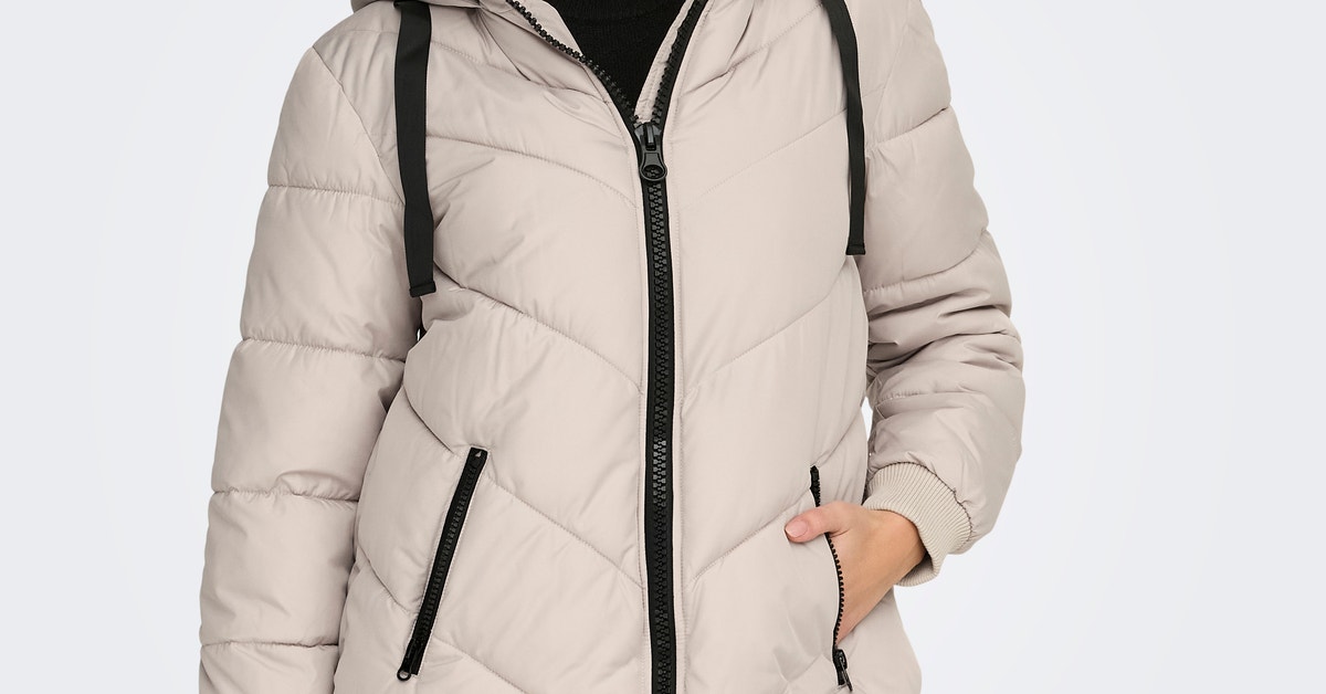 Hood with string regulation Coat | Light Grey | ONLY®