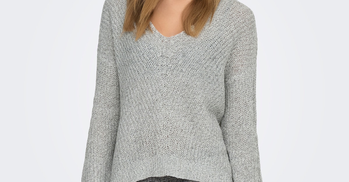 Con escote en pico Jersey de punto | Blanco | ONLY®