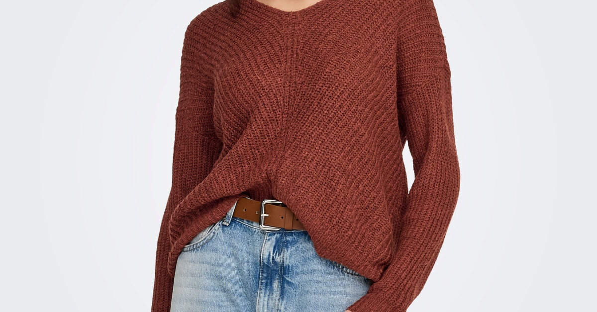 JDYNEW Pull en maille | Rouge foncé | ONLY®