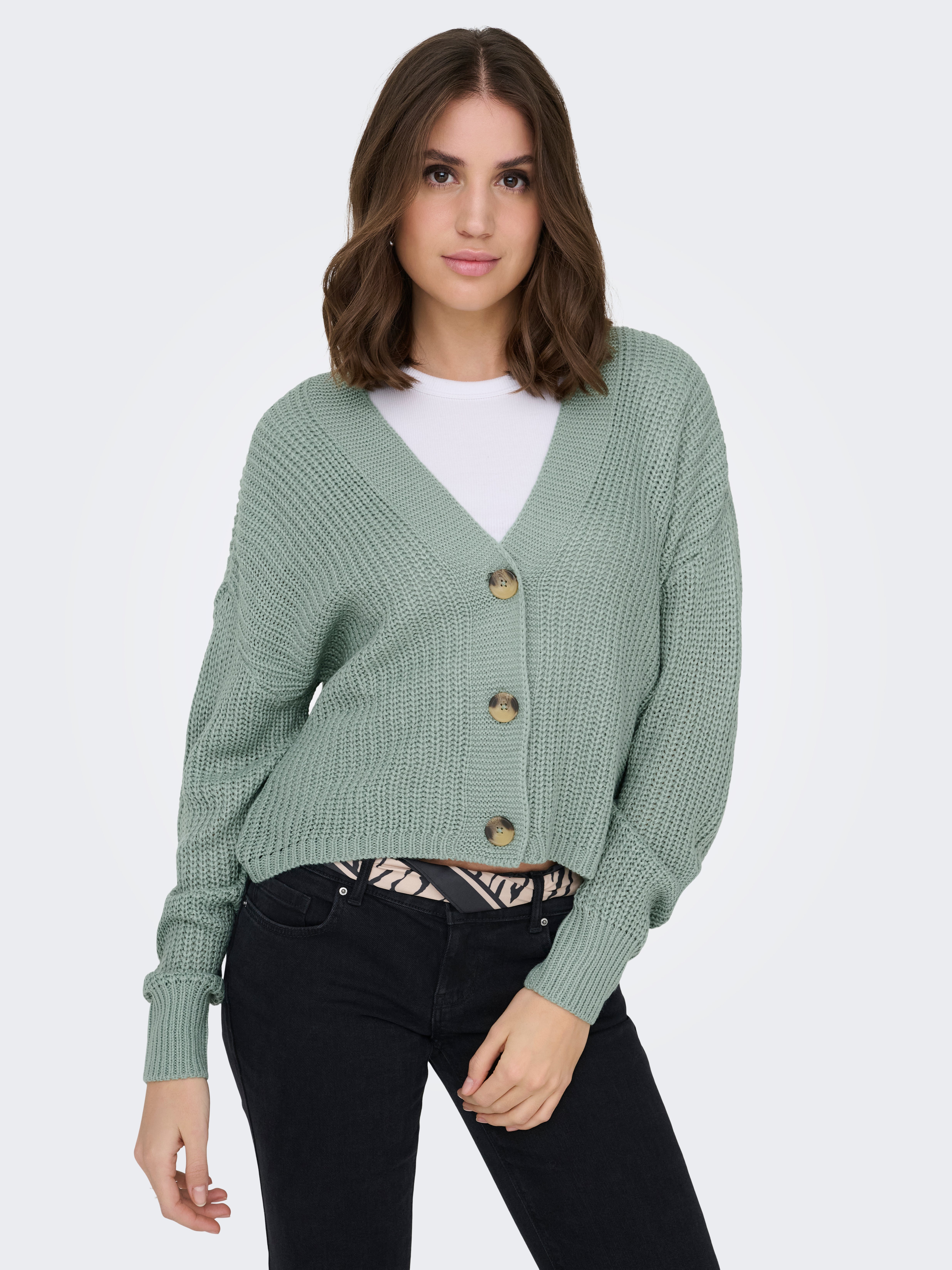 Texture Knitted Cardigan | Medium Grey | ONLY®