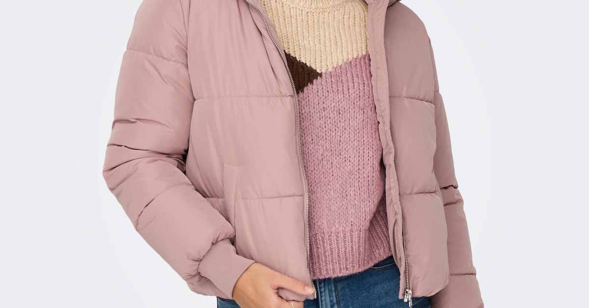 Hood with string regulation Ribbed cuffs Jacket | Light Purple | ONLY®