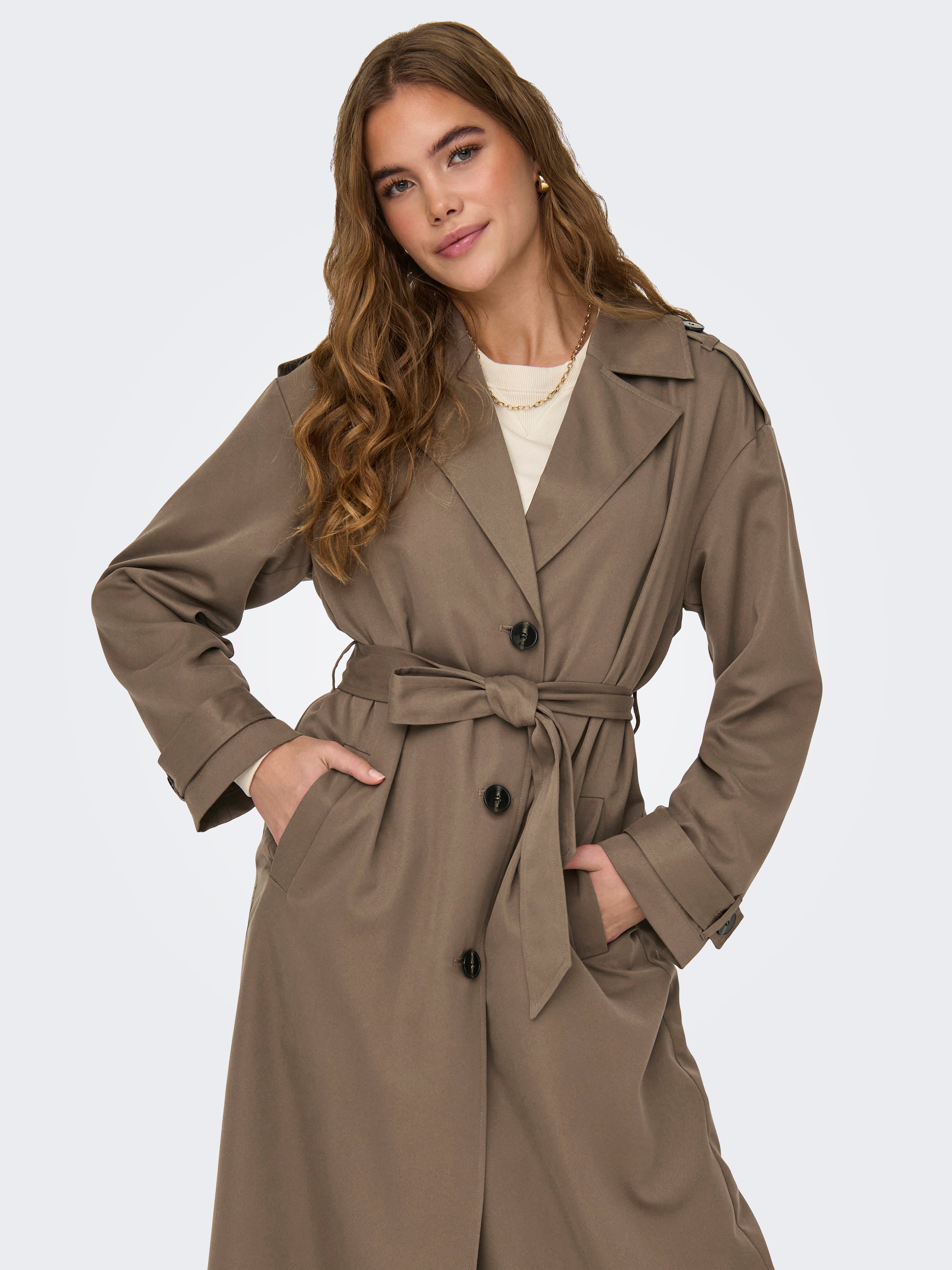 Long Trenchcoat | Medium Grey | ONLY®