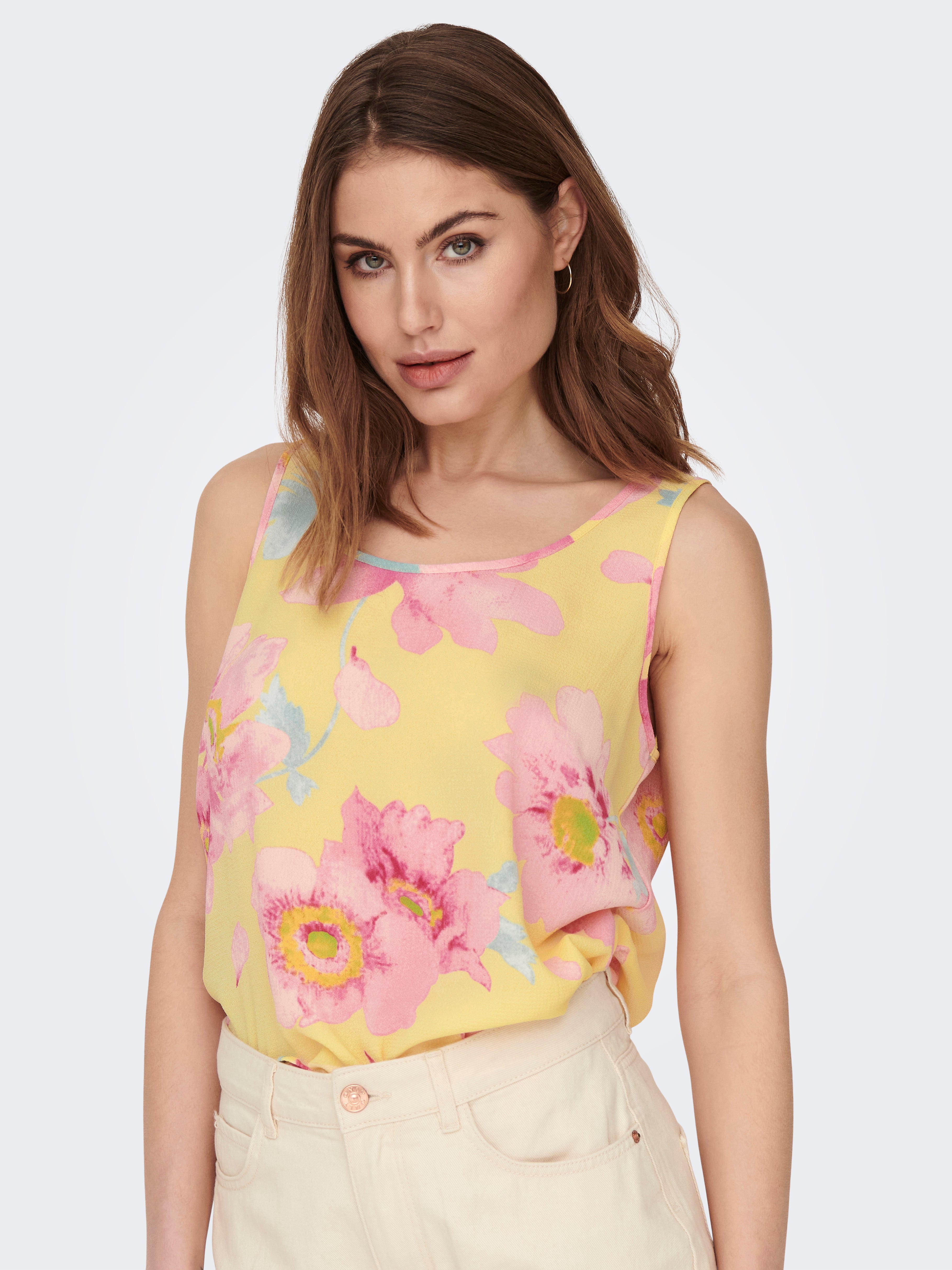 Tops Regular Fit Col rond | Jaune clair | ONLY®