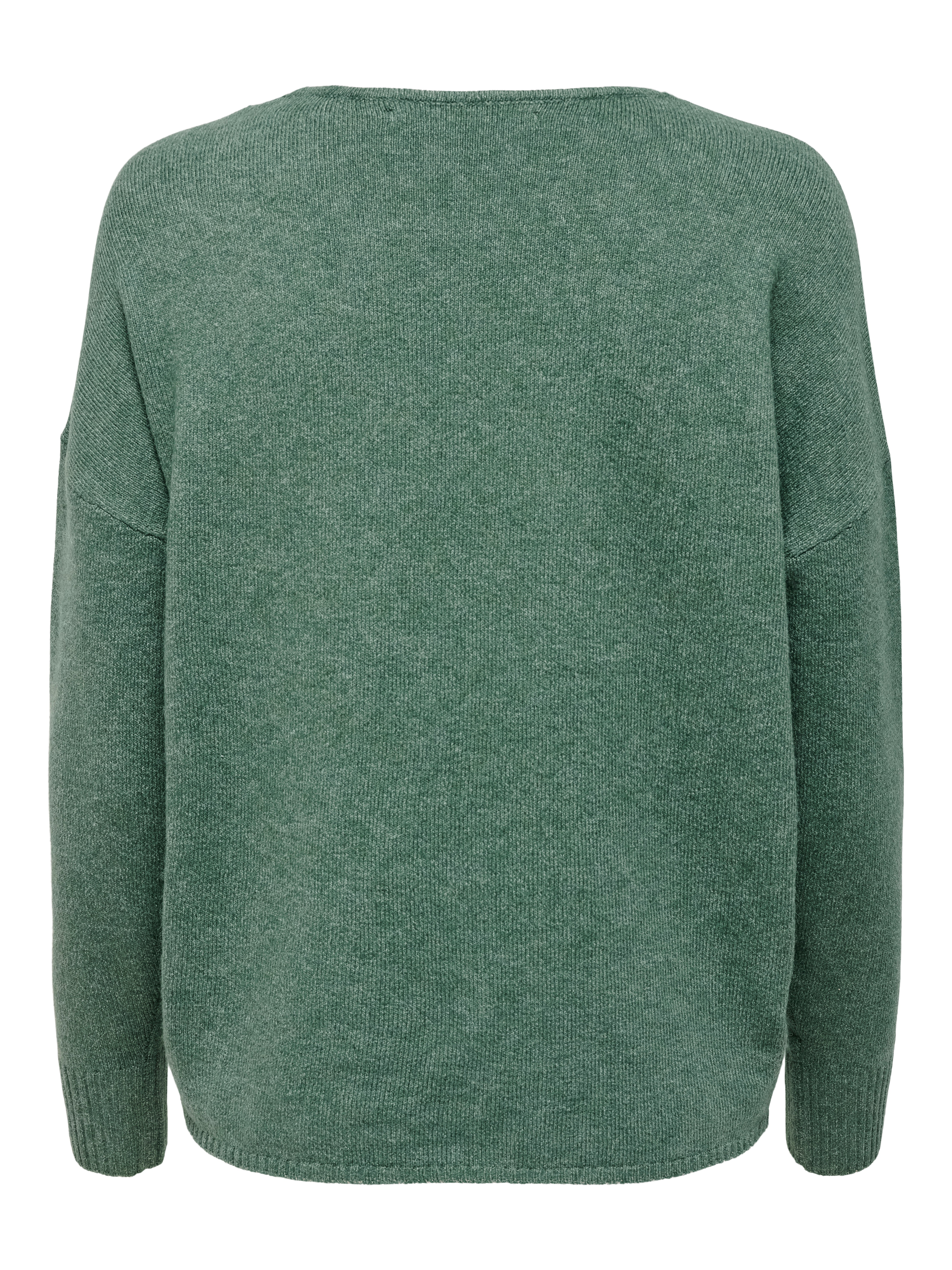 V-neck Knitted Pullover | Medium Green | ONLY®