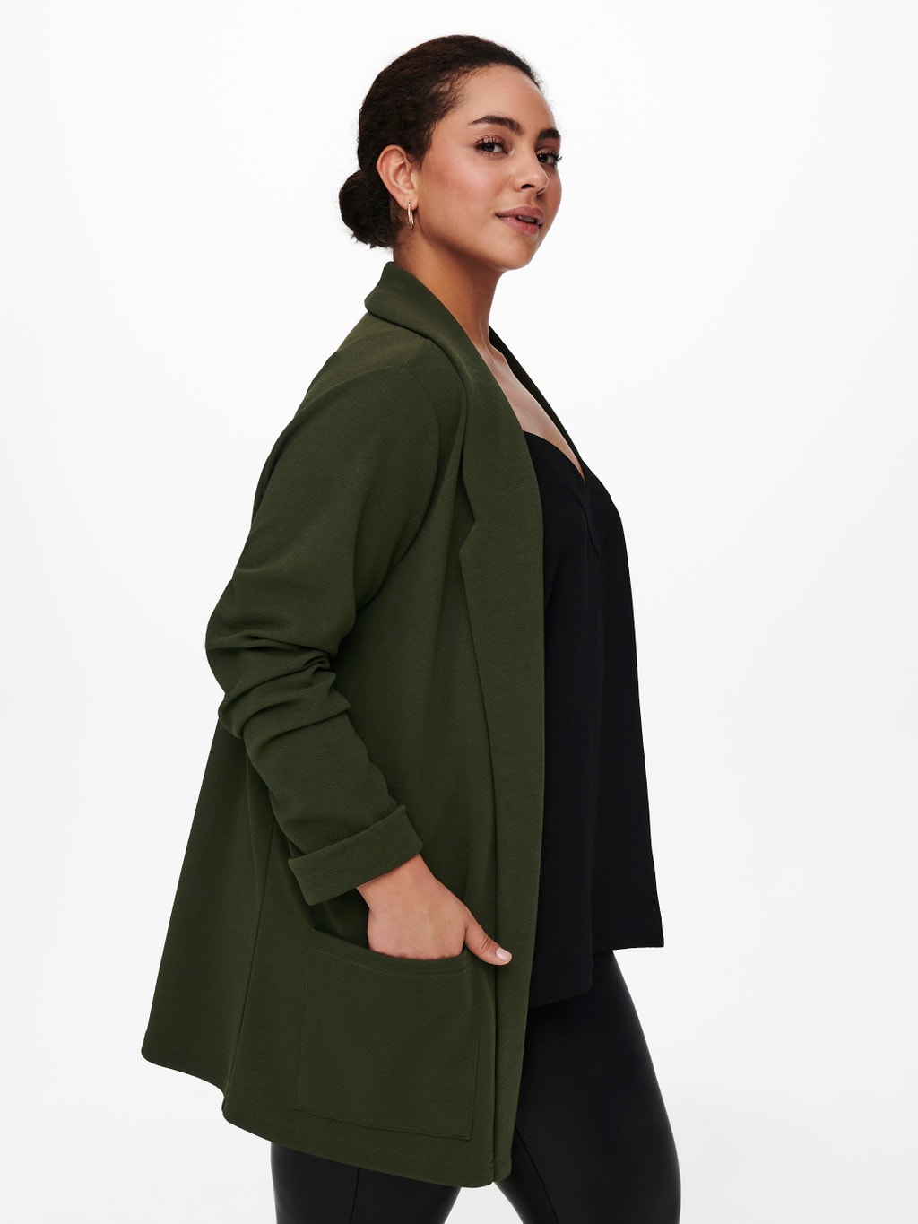 Curvy open Blazer | Medium Green | ONLY®