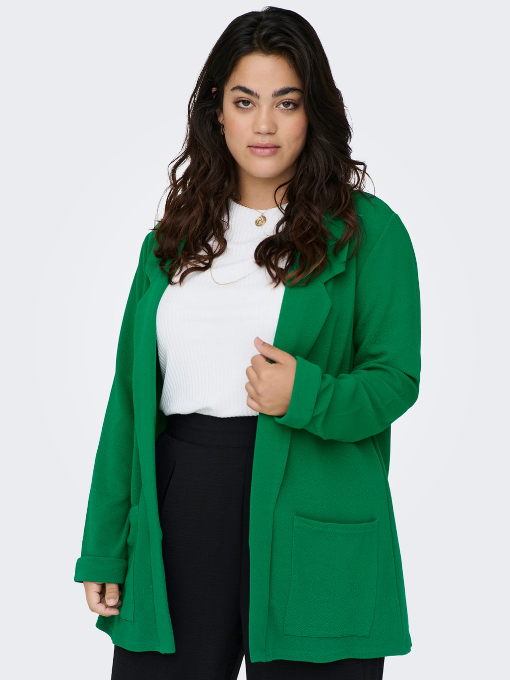 Curvy open Blazer | Donker Turquoise | ONLY®
