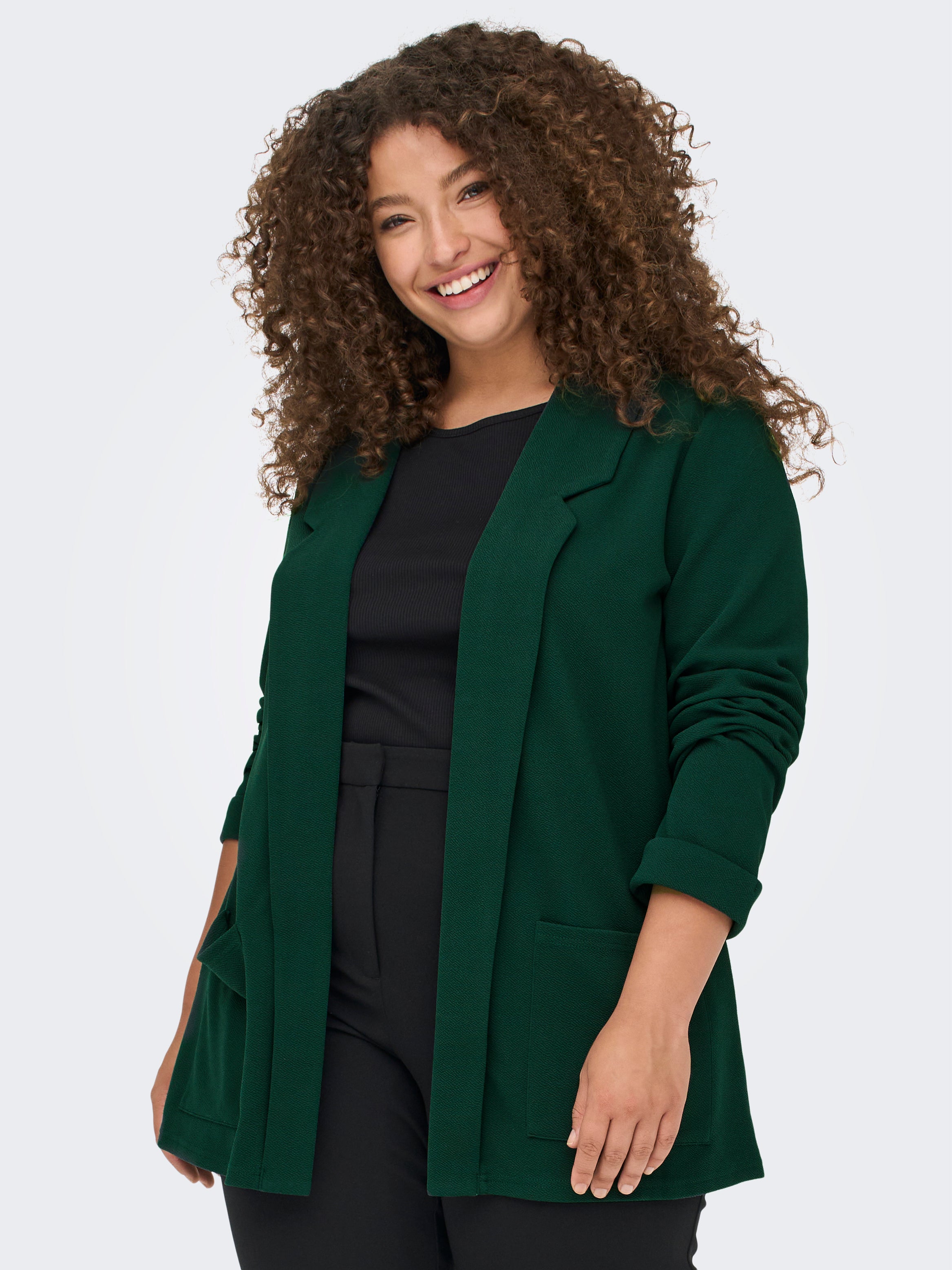 Curvy open Blazer | Dark Turquoise | ONLY®
