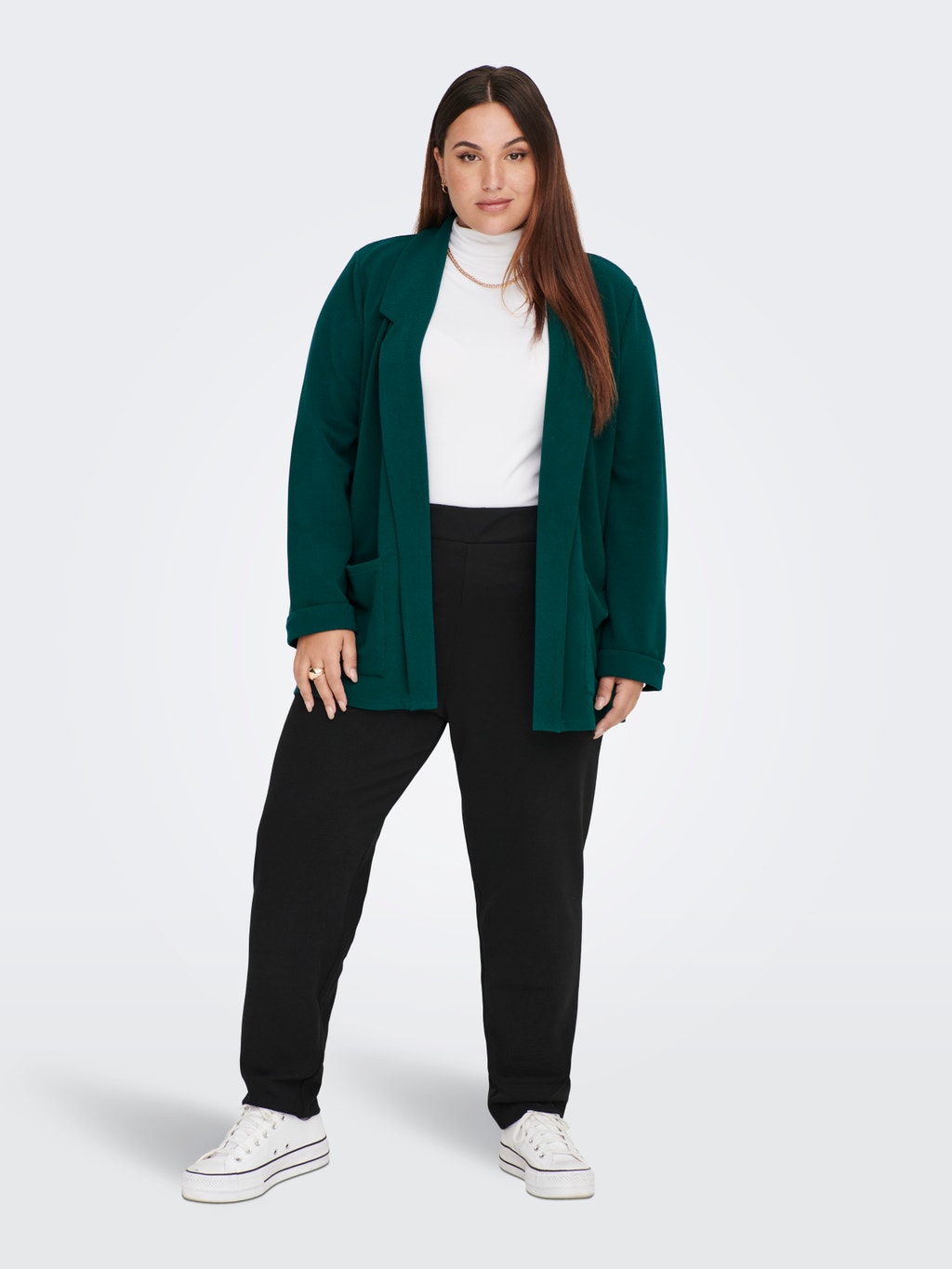 Curvy open Blazer | Dark Green | ONLY®