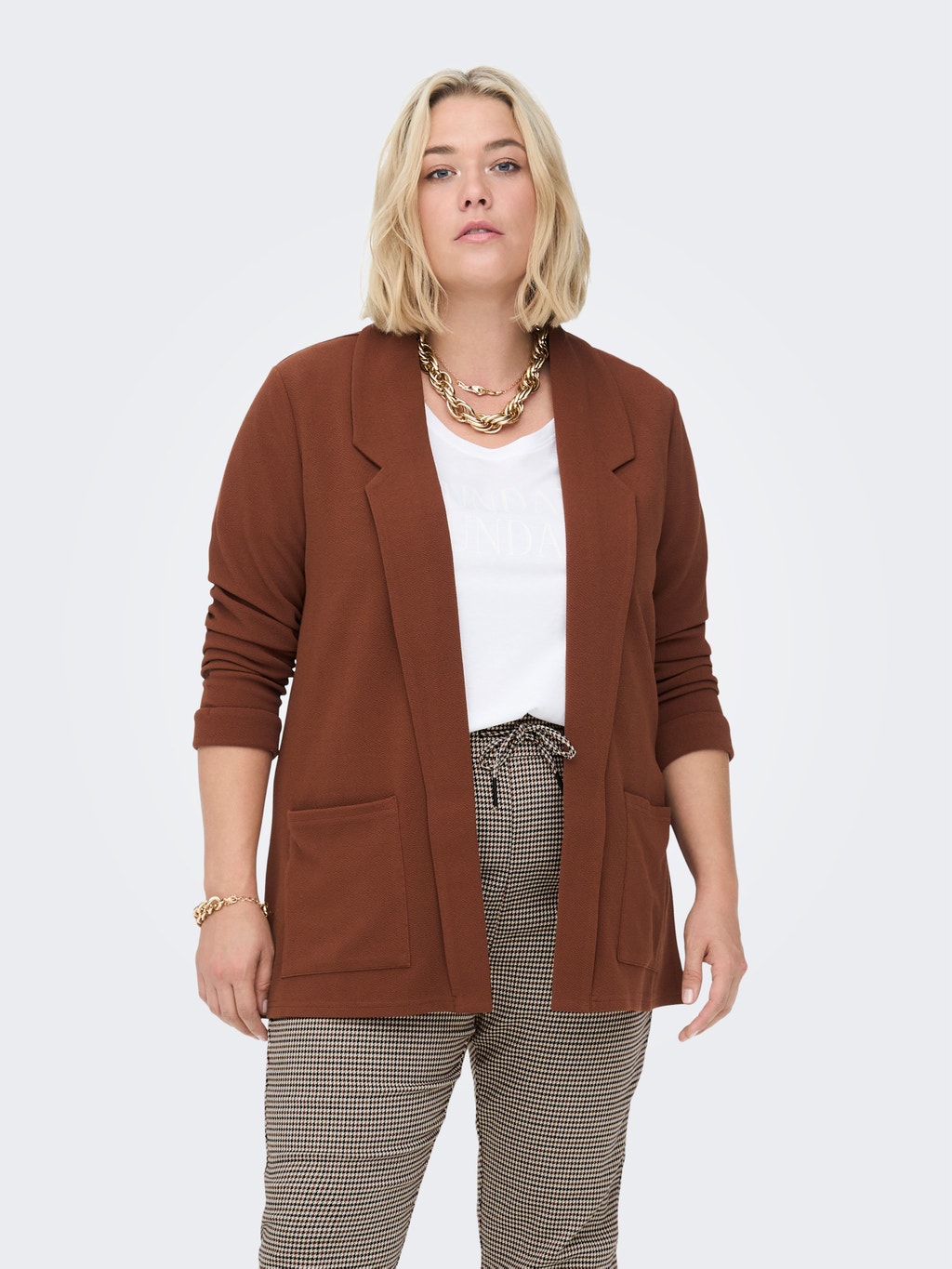 Curvy open Blazer | Dark Brown | ONLY®