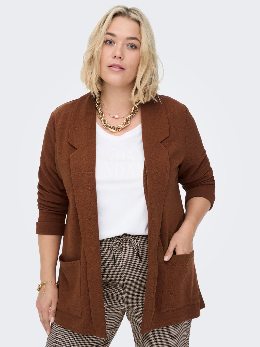Curvy open Blazer | Dark Brown | ONLY®