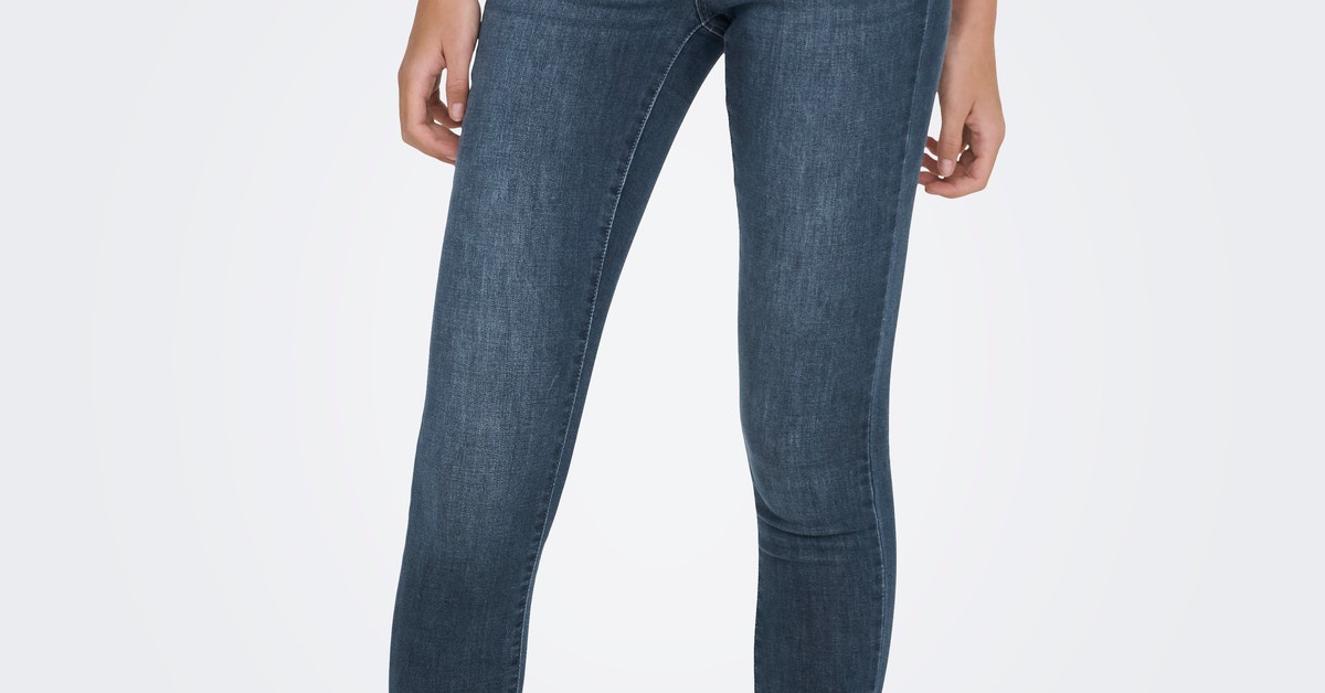 ONLWAUW Mid waist Skinny fit Jeans | Zwart | ONLY®