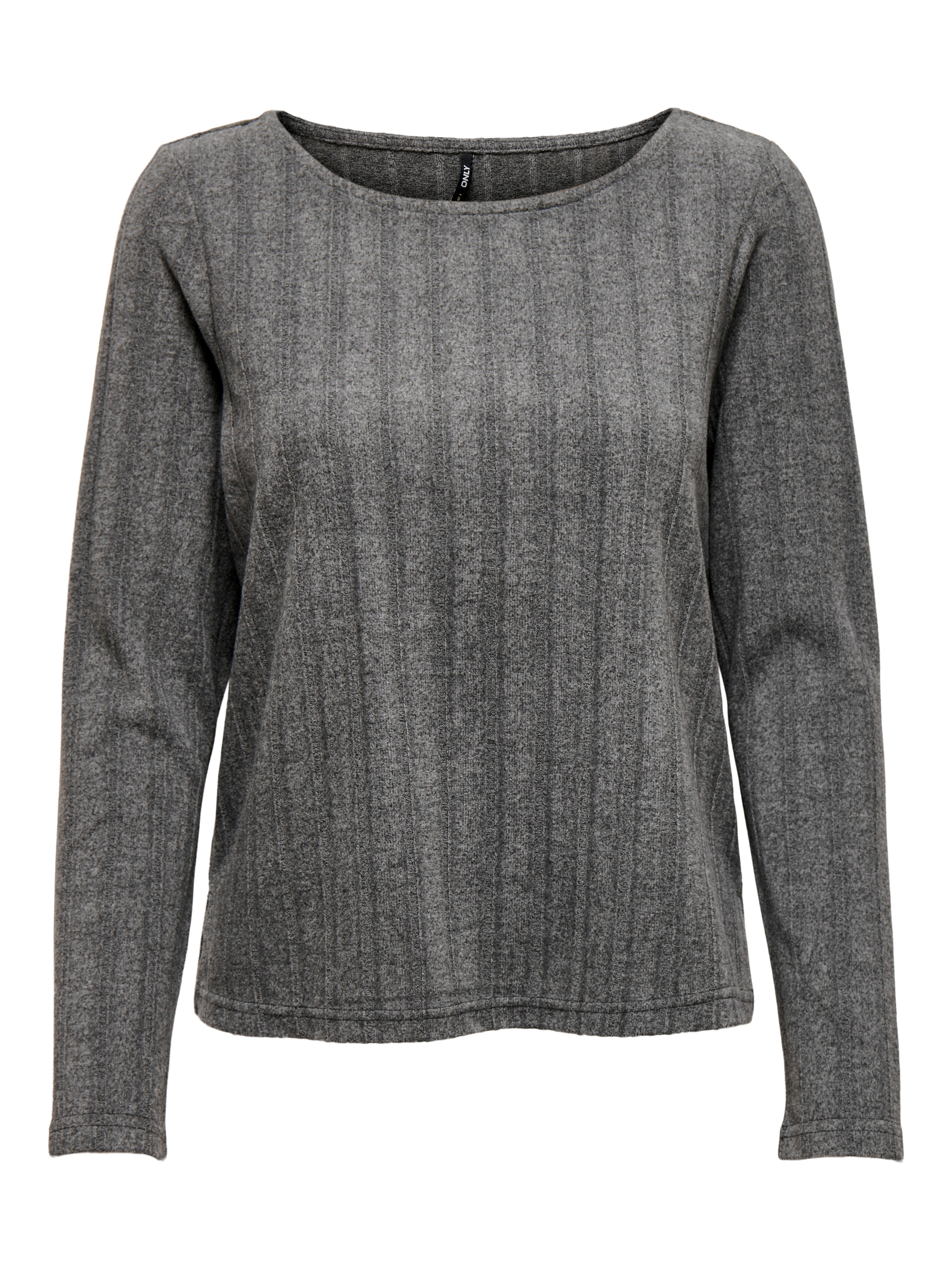 Long sleeved rib Top | Dark Grey | ONLY®