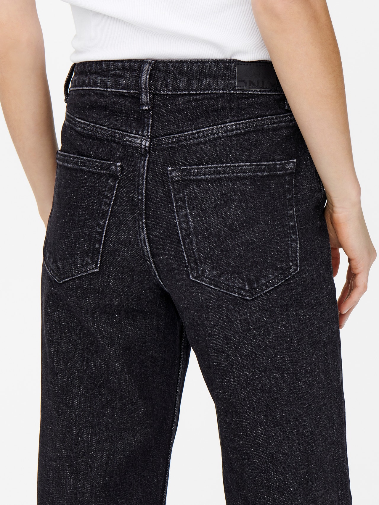 Onljuicy High Waist Wide Leg Fit Jeans Black Only®
