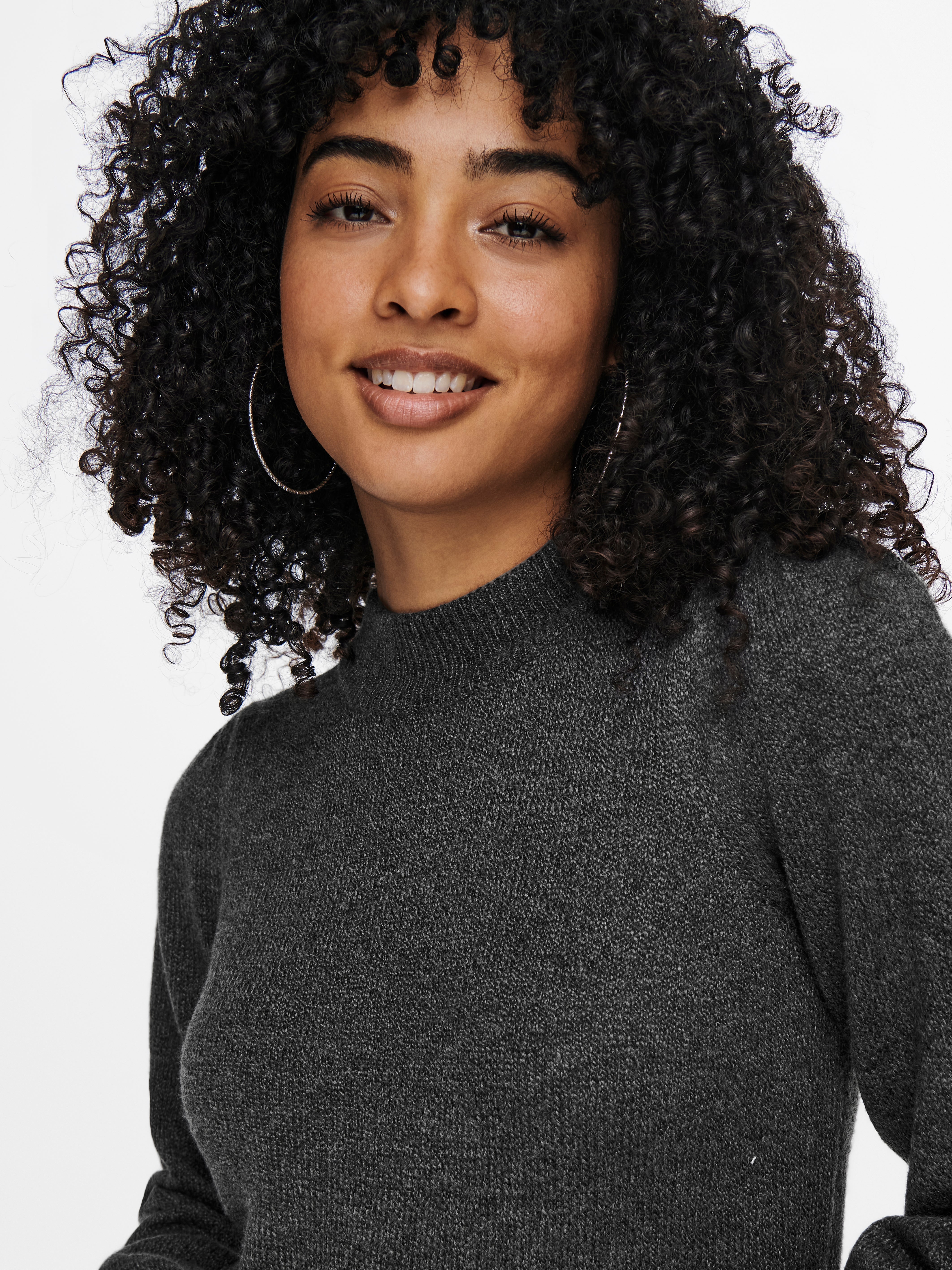 High neck Knitted Dress | Dark Grey | ONLY®