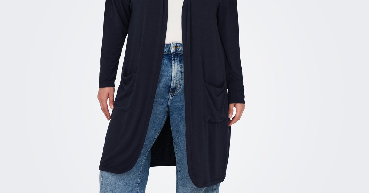 Curvy long Cardigan | Dark Blue | ONLY®