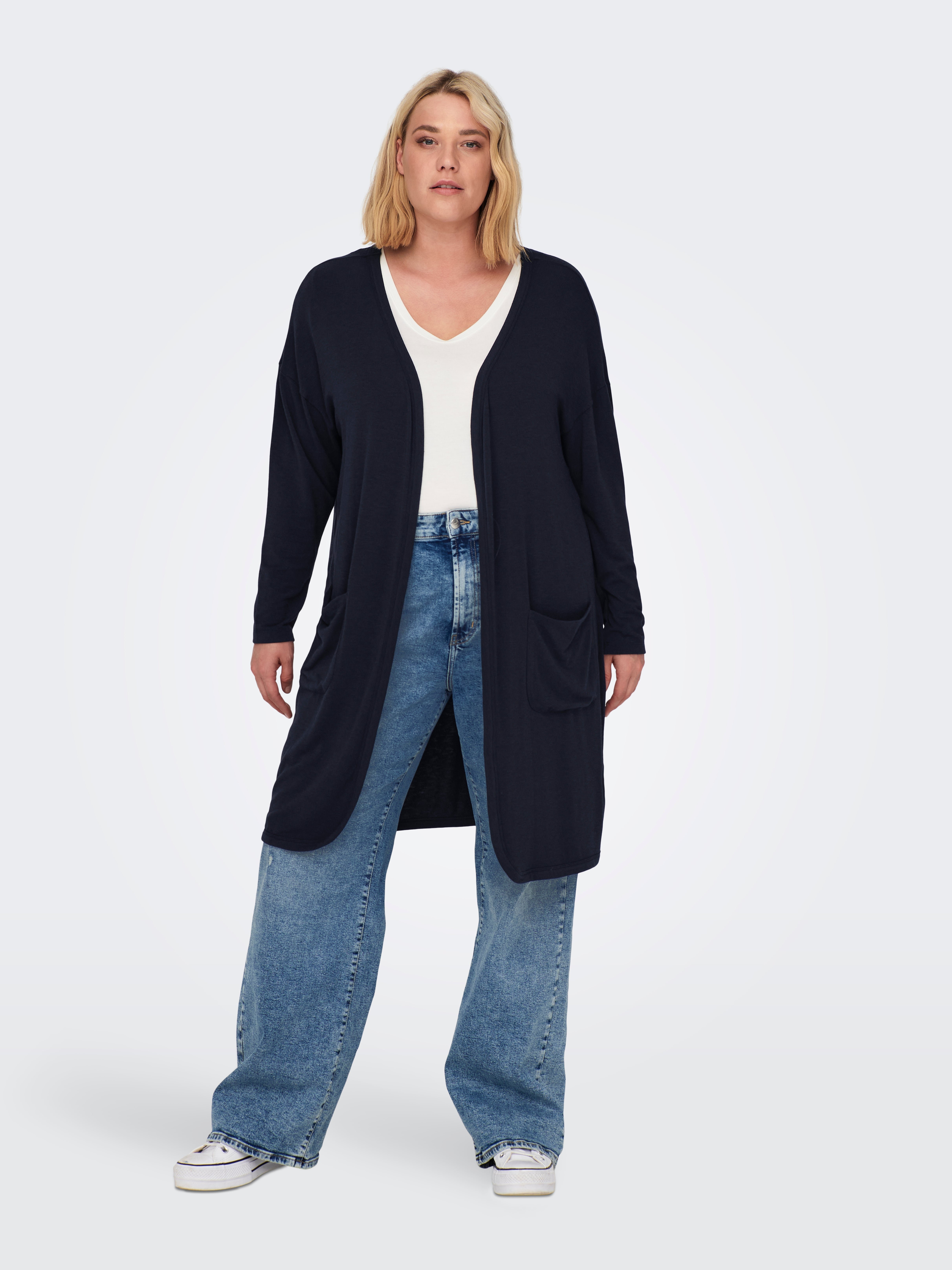 Curvy long Cardigan | Dark Blue | ONLY®