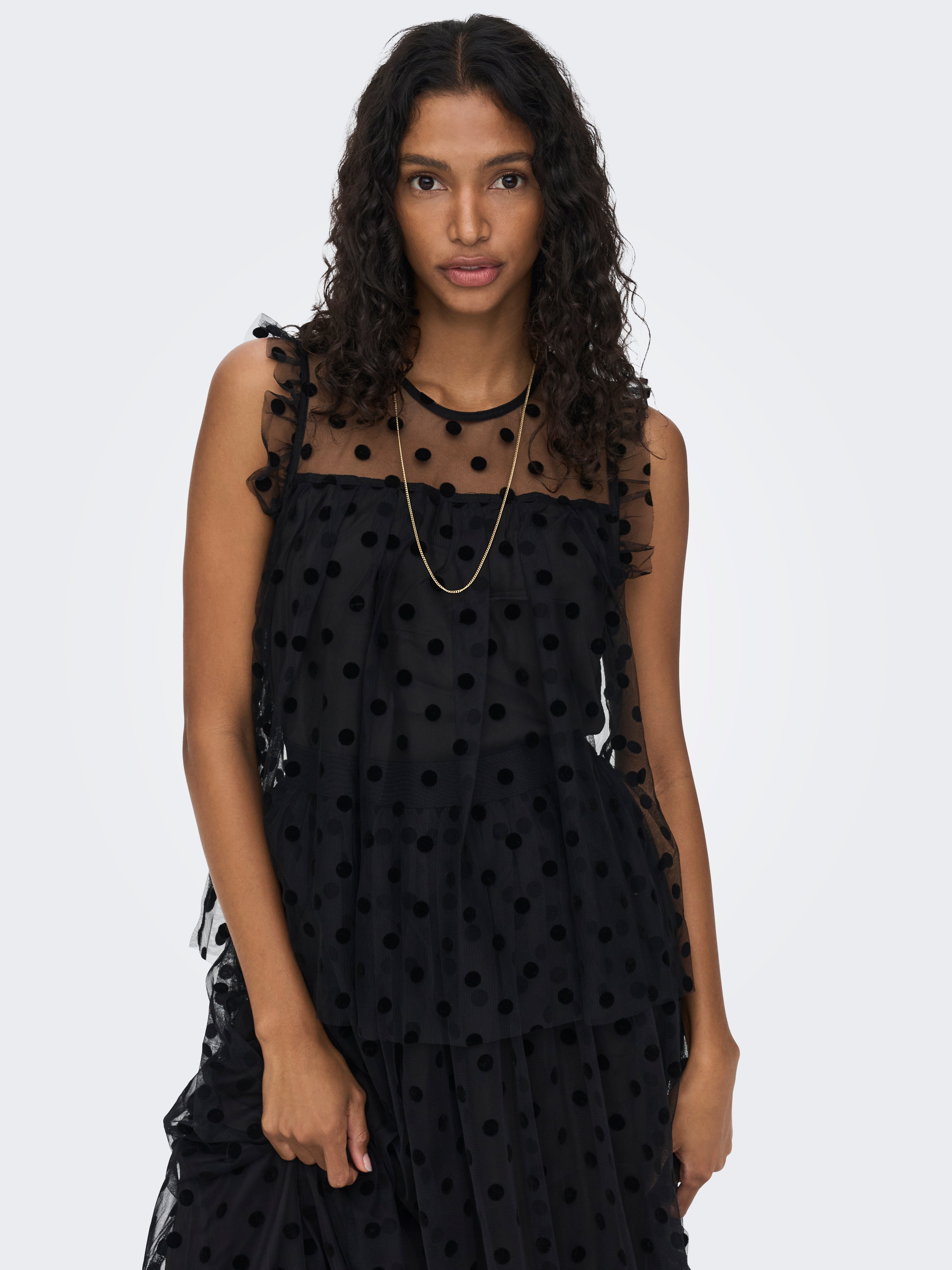 Layered mesh detail top scontato del 30 | ONLY®