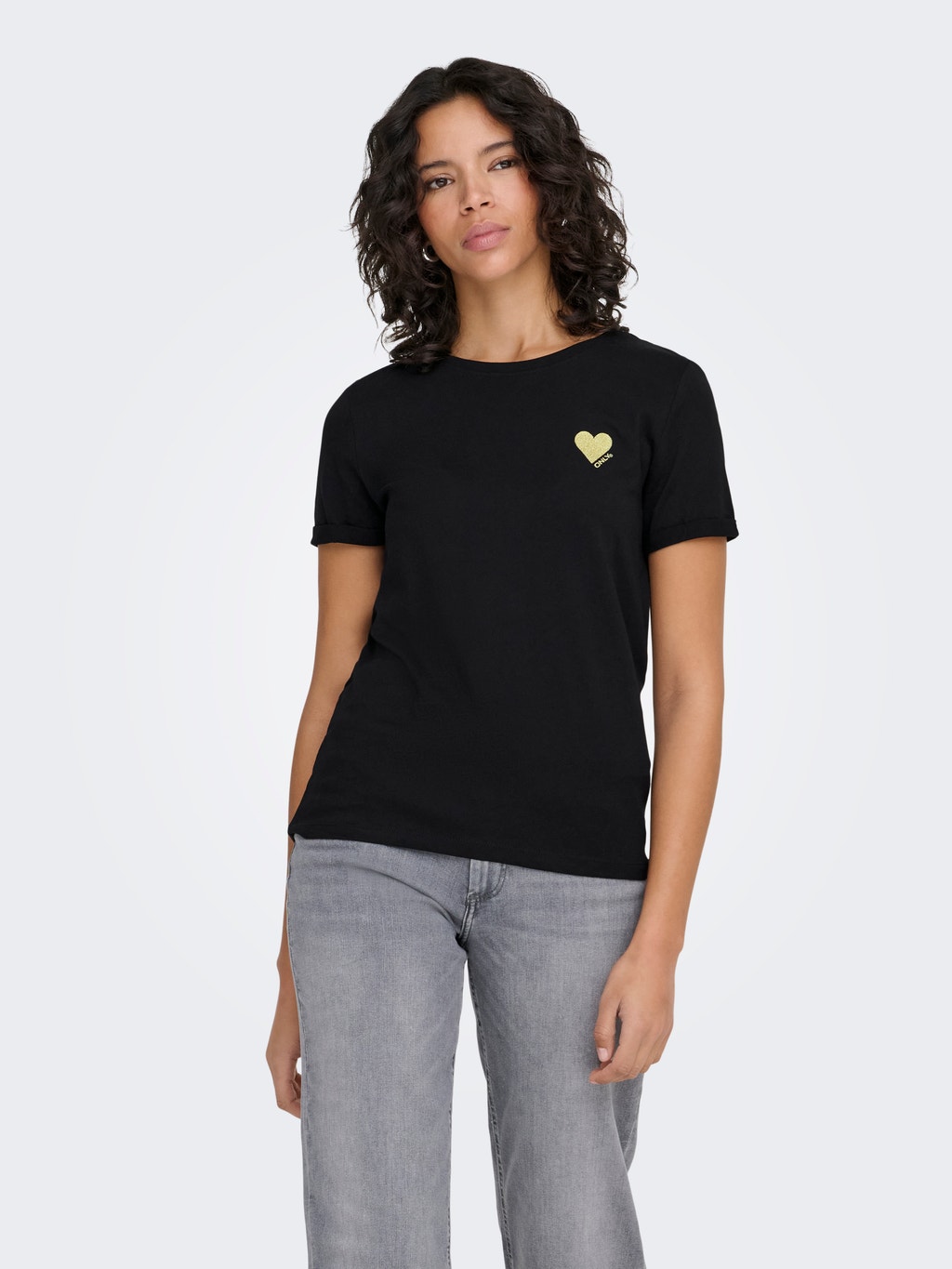 Herzprint- Oberteil | Schwarz | ONLY®