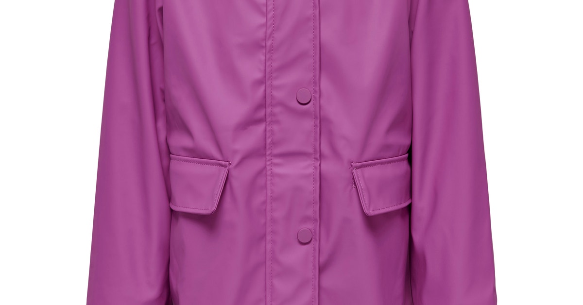 Longue couleur unie Veste de pluie | Violet foncé | ONLY®