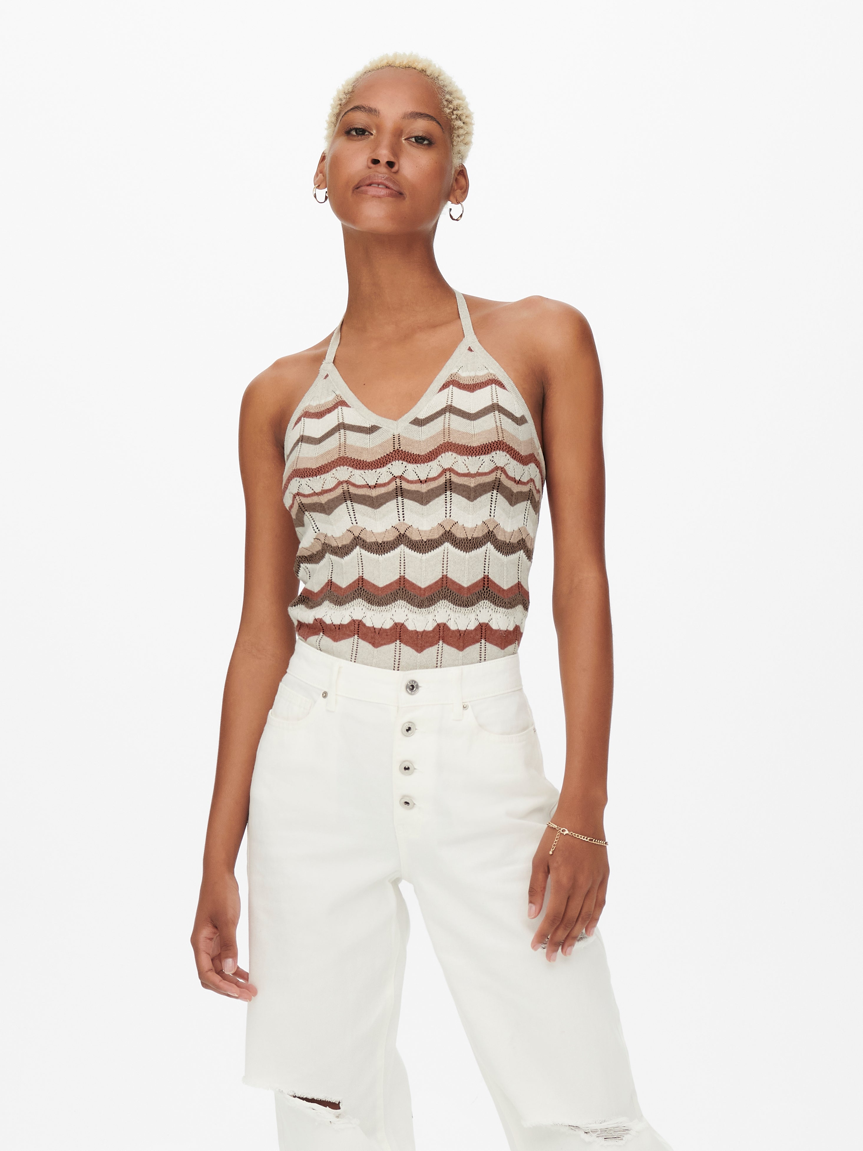 Halter Neck Pullover | Light Grey | ONLY®