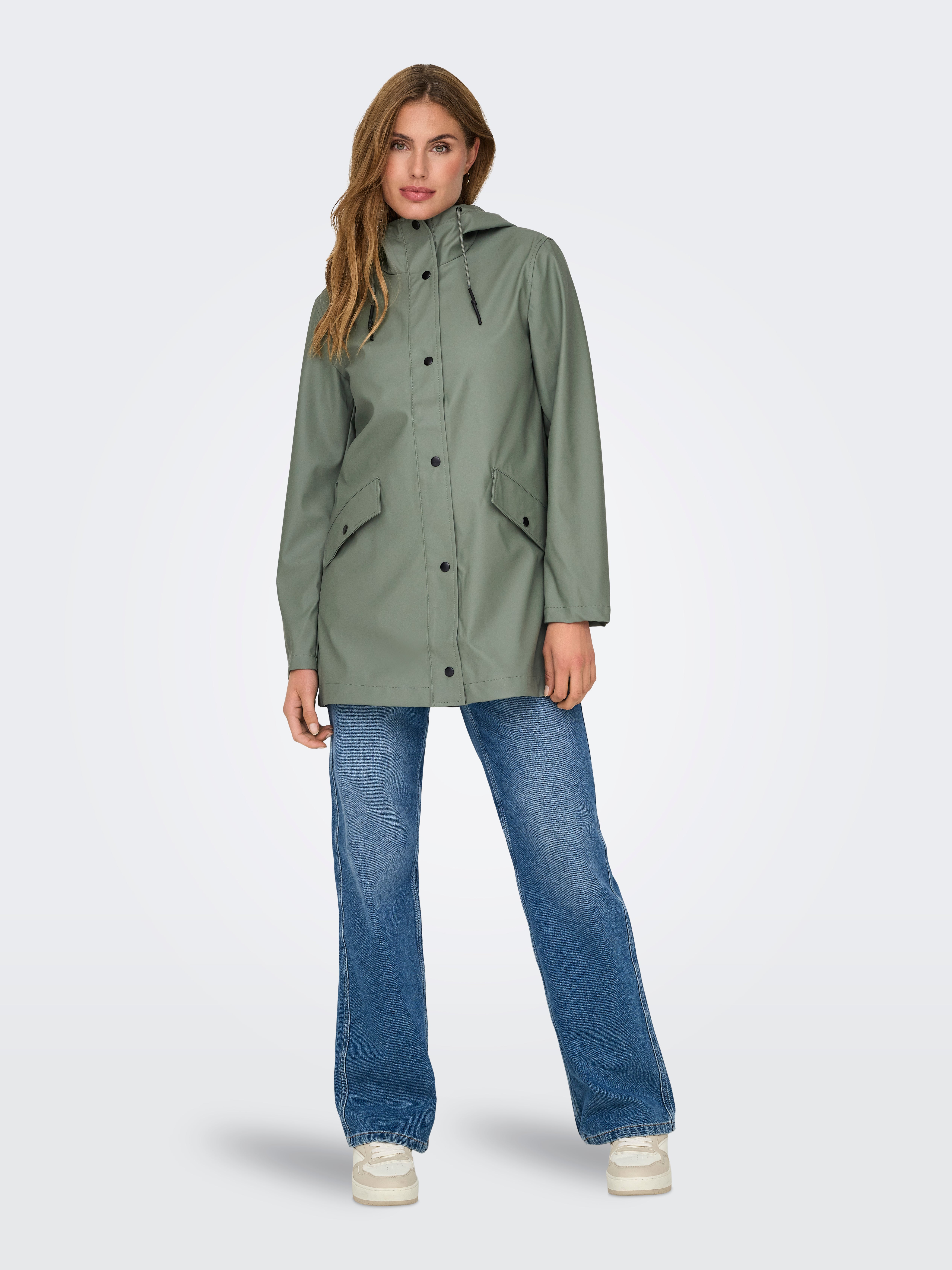 Solid Colored Rain jacket | Medium Green | ONLY®