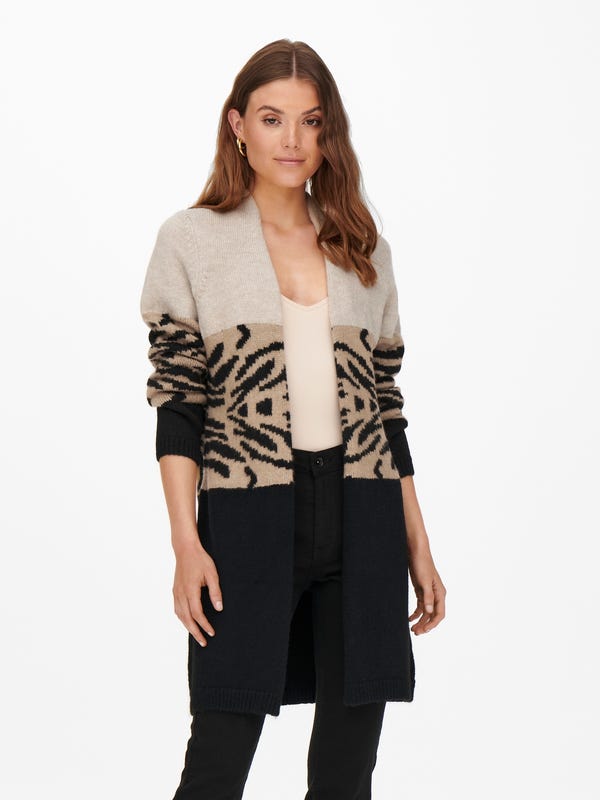 Cardigans en maille Col en V Épaules tombantes | Gris moyen | ONLY®