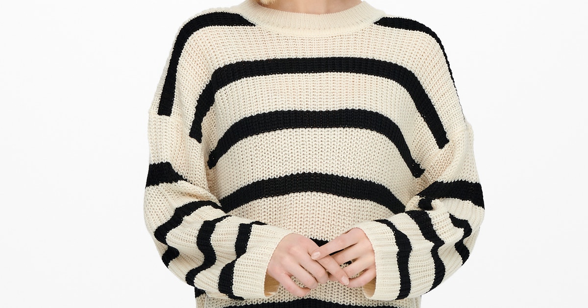 Gestreifter Strickpullover | Weiß | ONLY®