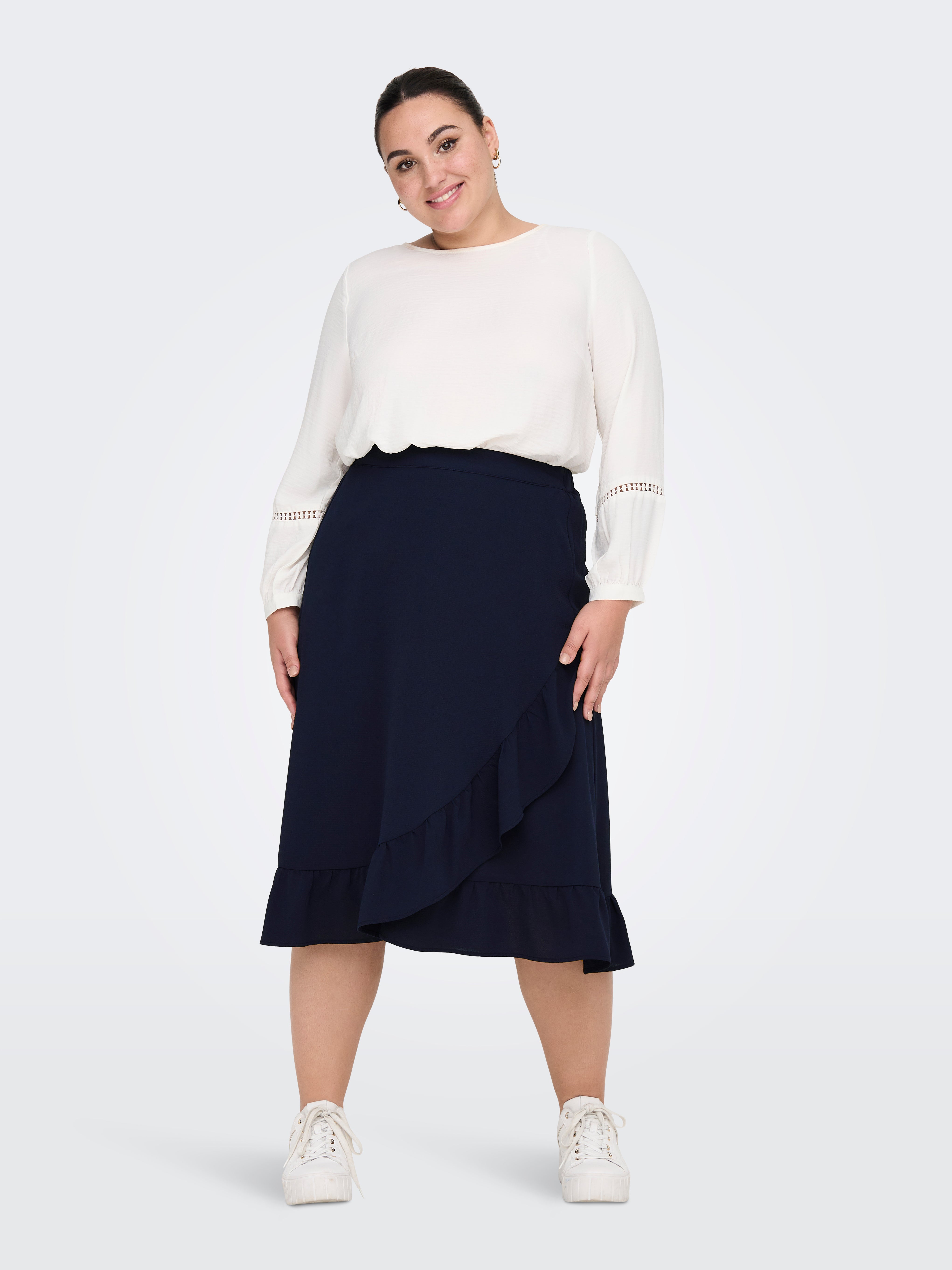 Curvy wikkel Rok | Donkerblauw | ONLY®