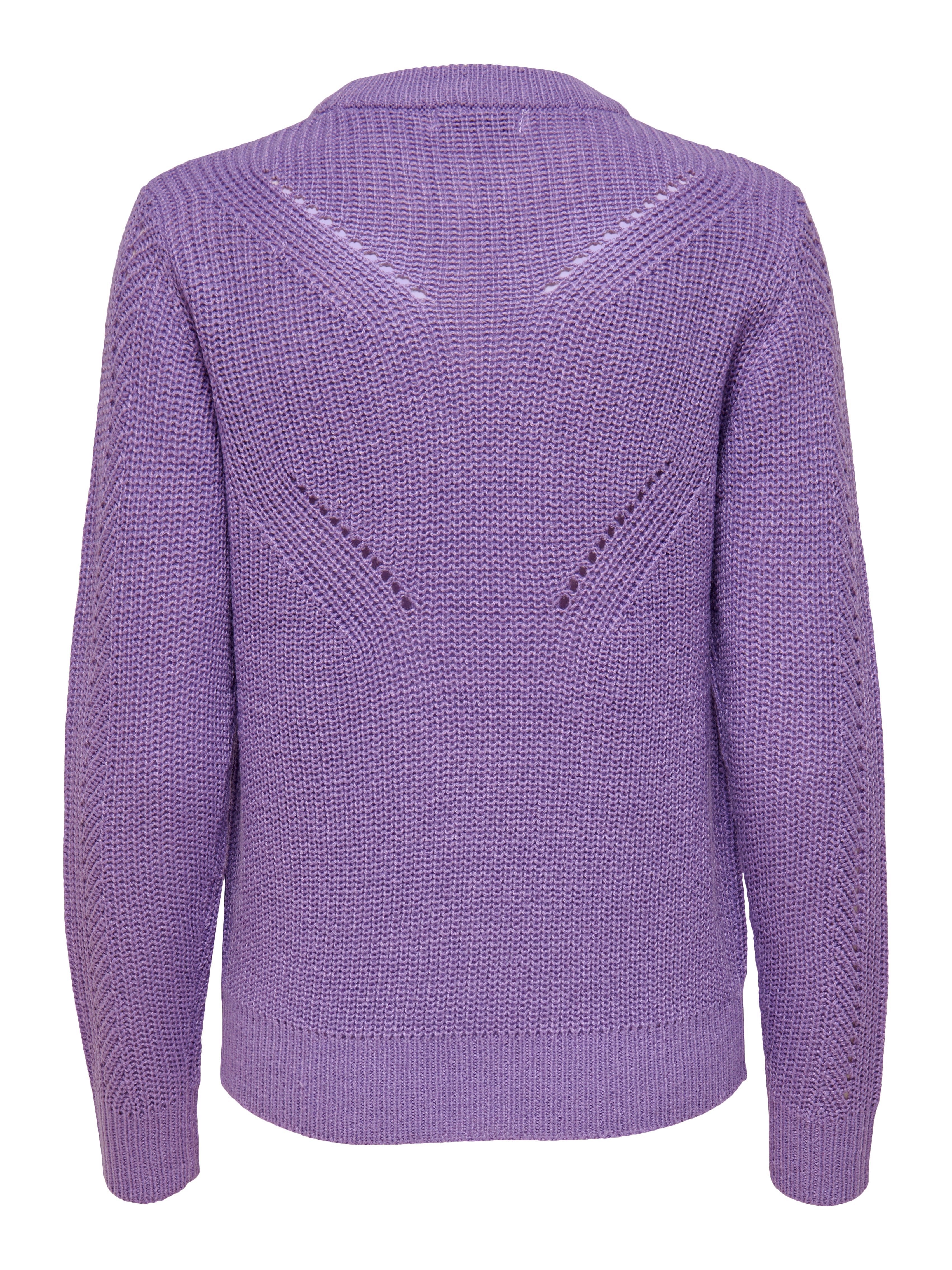 Solid colored Knitted Pullover | Medium Purple | ONLY®