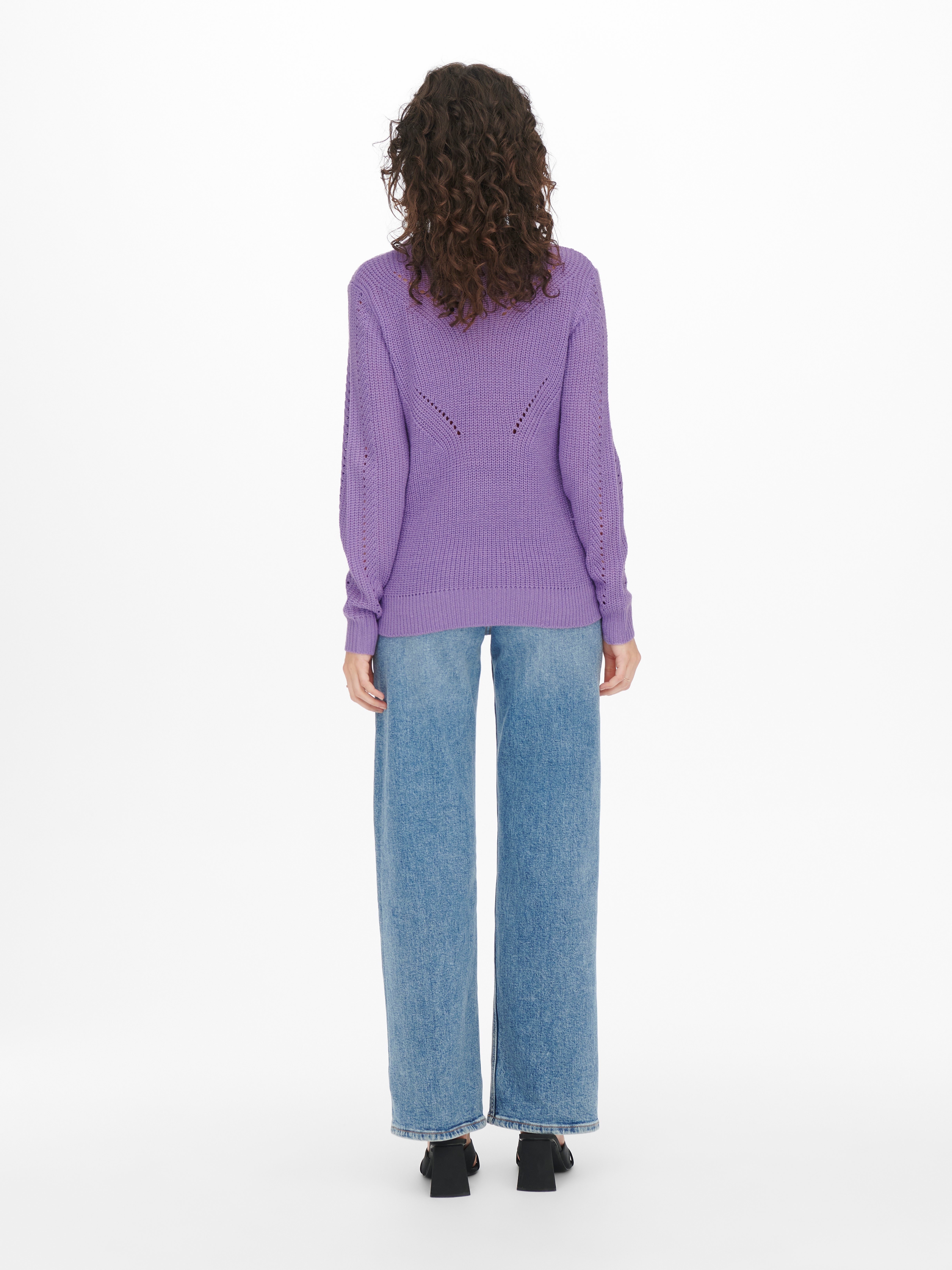 Solid colored Knitted Pullover | Medium Purple | ONLY®
