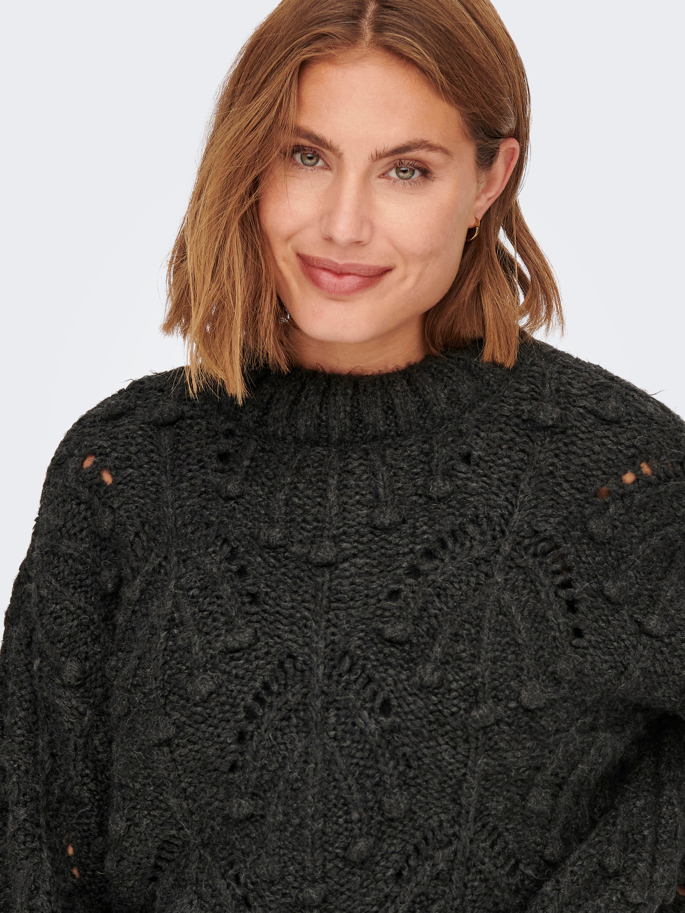 STRUCTURED Knitted Pullover | Dark Grey | ONLY®