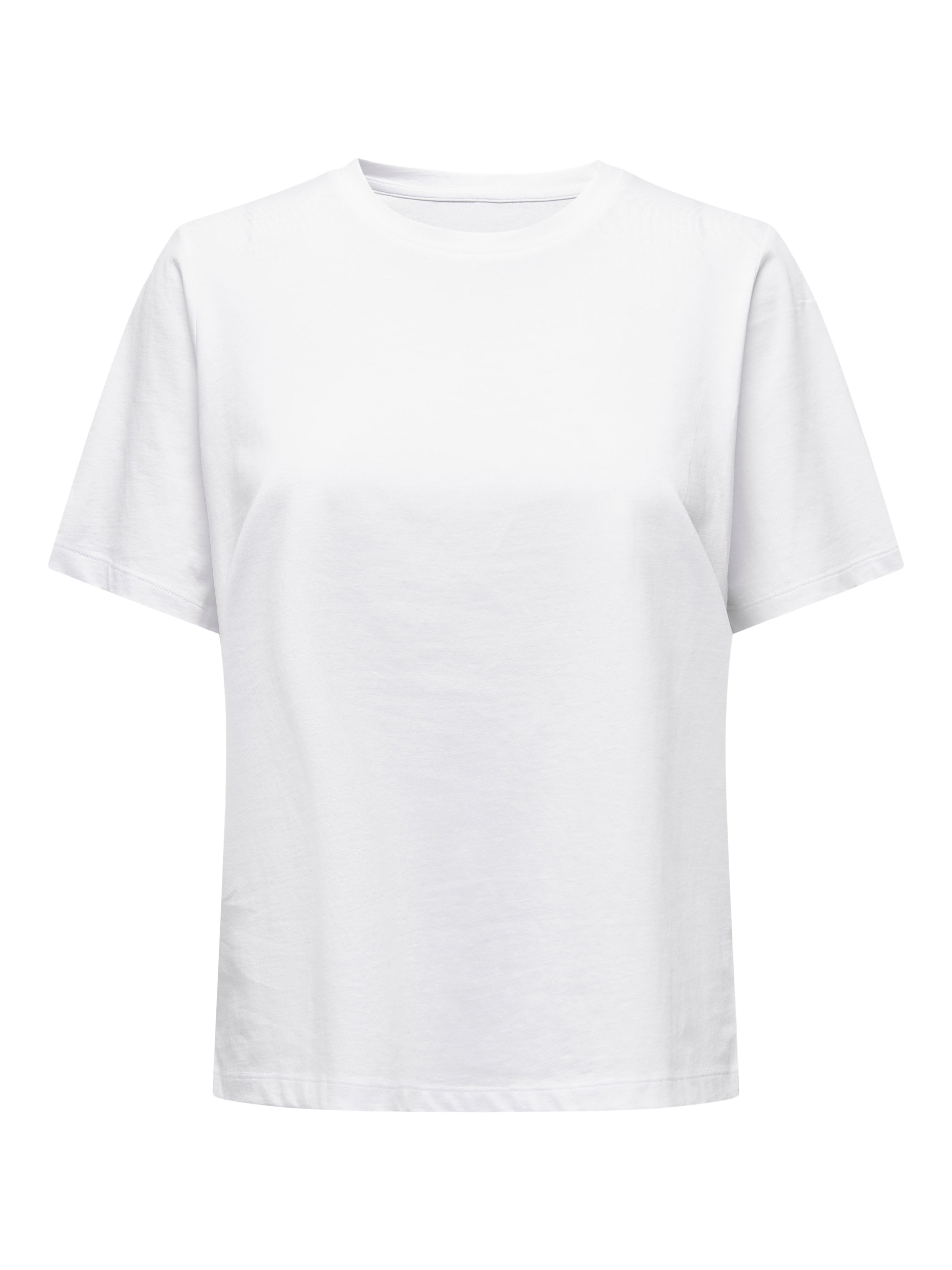 Normal geschnitten Rundhals T-Shirt | Weiß | ONLY®