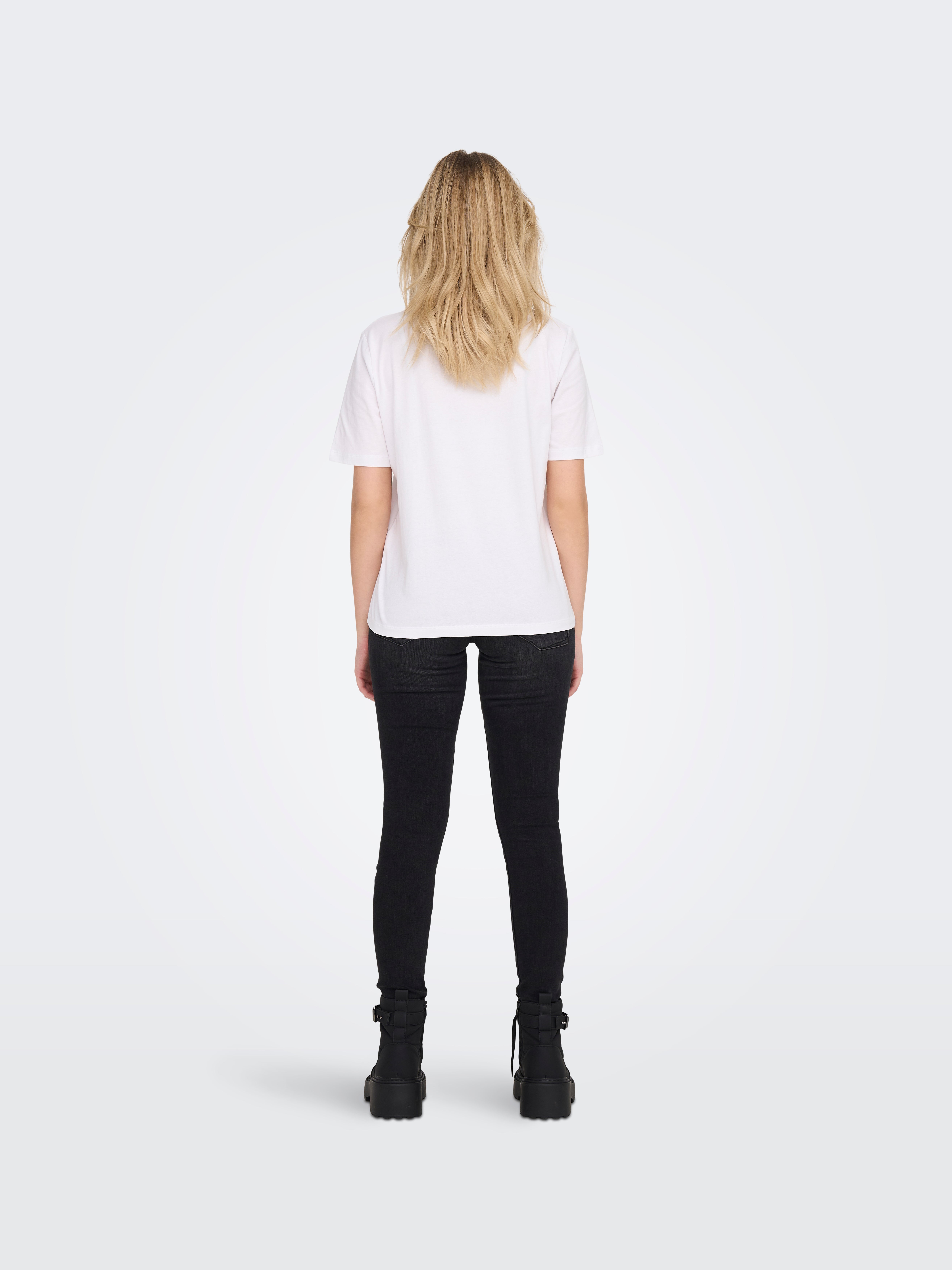 Normal geschnitten Rundhals T-Shirt | Weiß | ONLY®