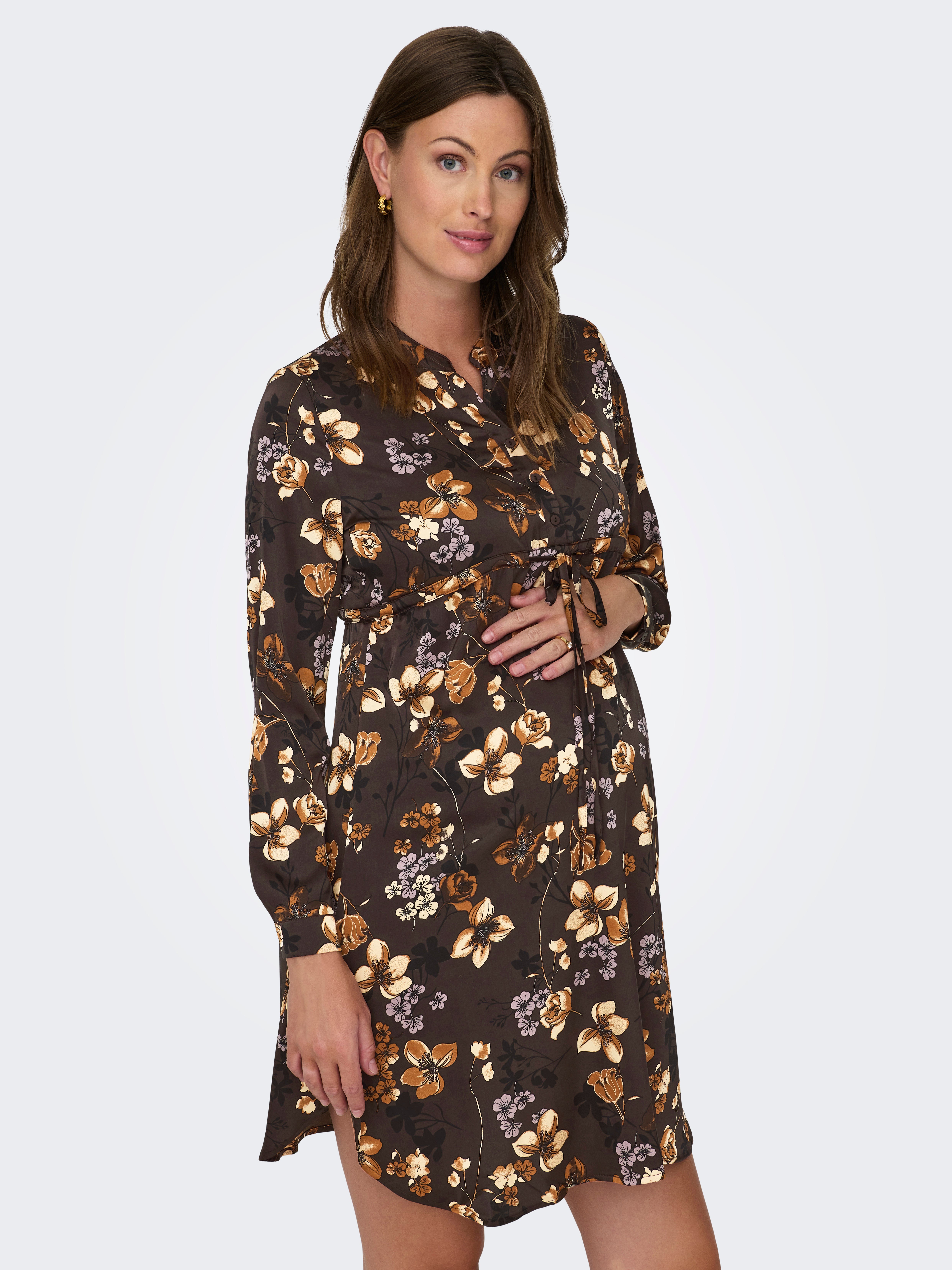 Mama langärmeliges Kleid | Dunkelbraun | ONLY®