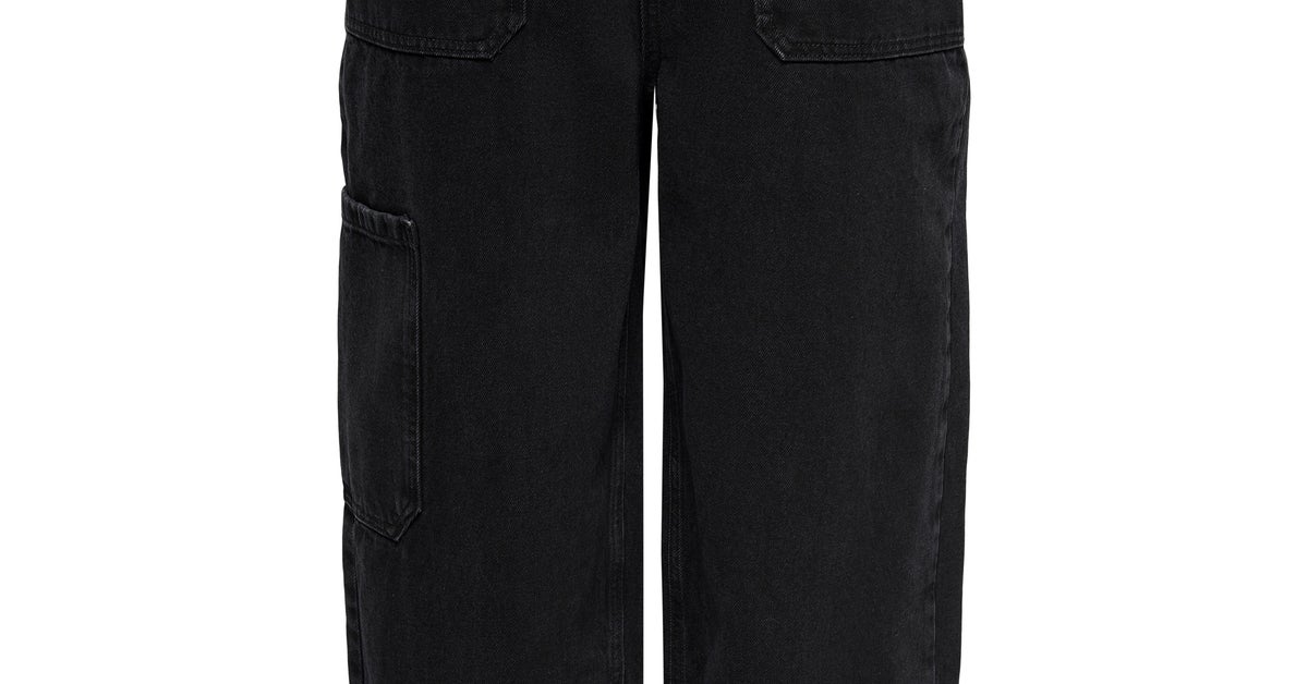 ONLMILANI MW BALLOON CARGO ANKLE Loose Fit Jeans Schwarz ONLY ONLMILANI MW BALLOON CARGO ANKLE Loose Fit Jeans Schwarz ONLY