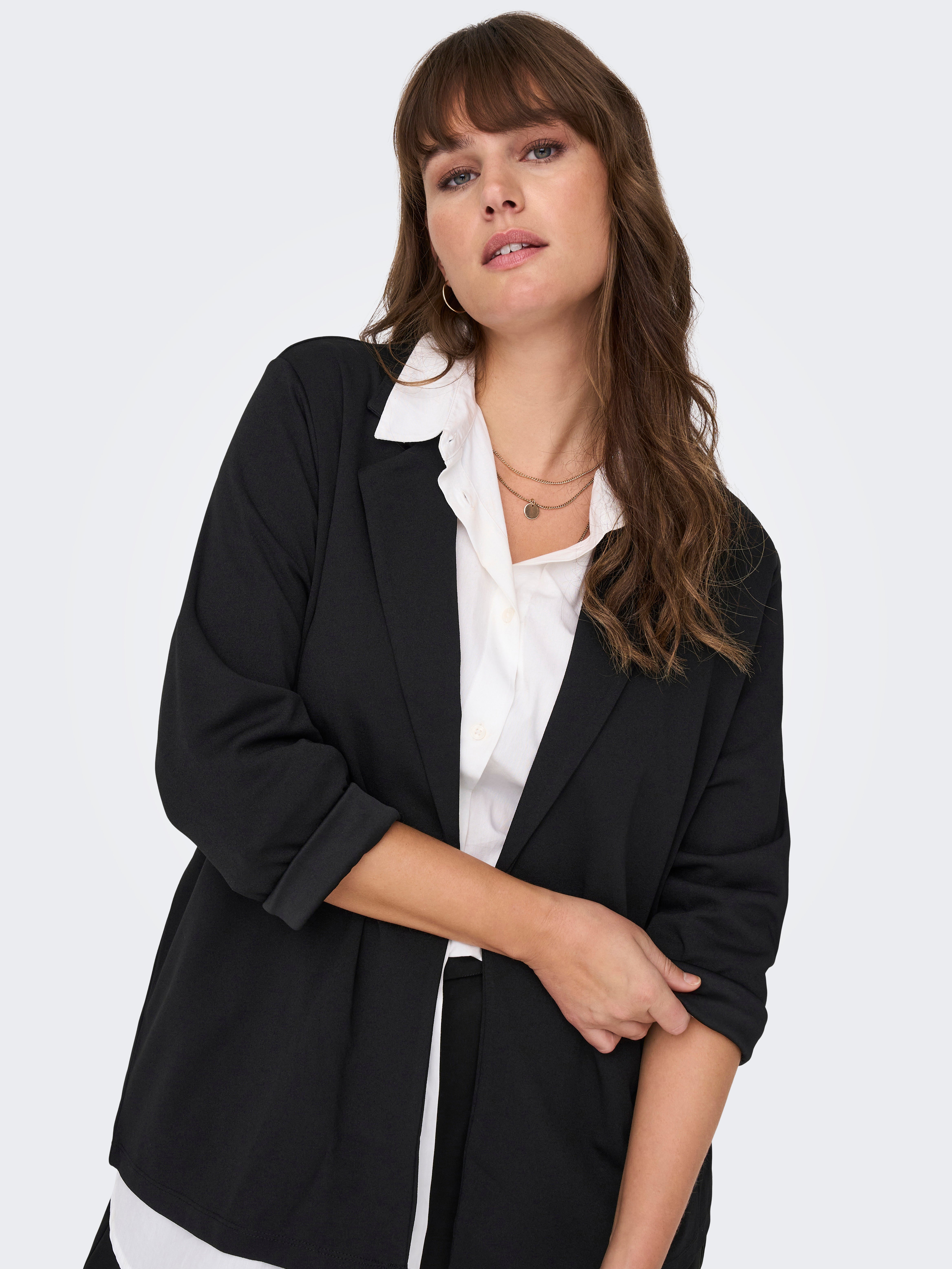 Curvy open Blazer | Black | ONLY®