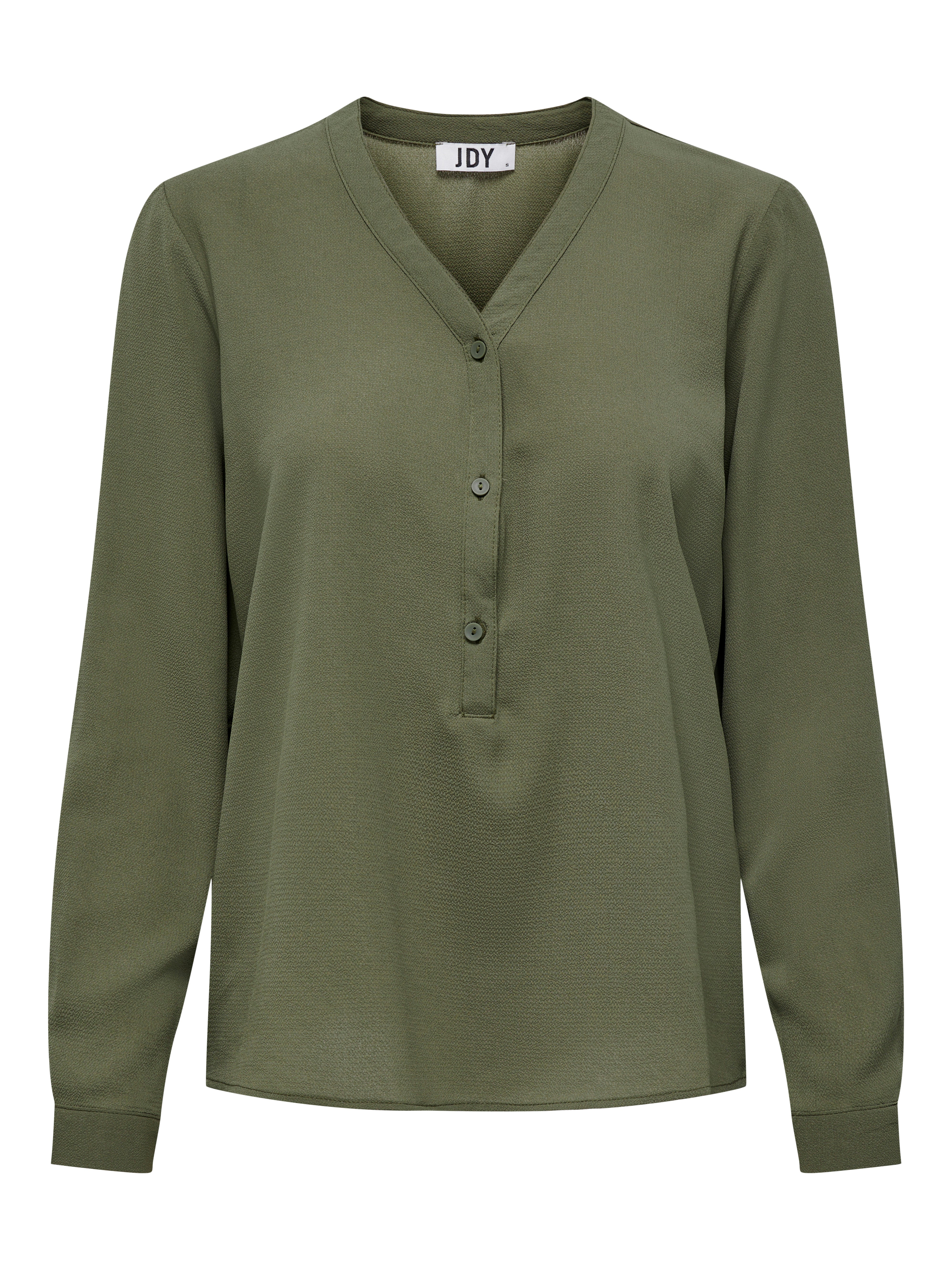 V-neck placket Shirt | Medium Green | ONLY®