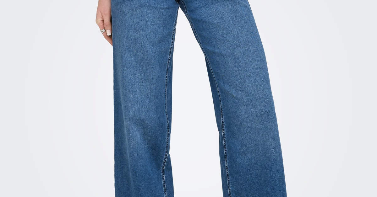 ONLMADISON Høy midje Wide Leg Fit Jeans | Medium blå | ONLY®