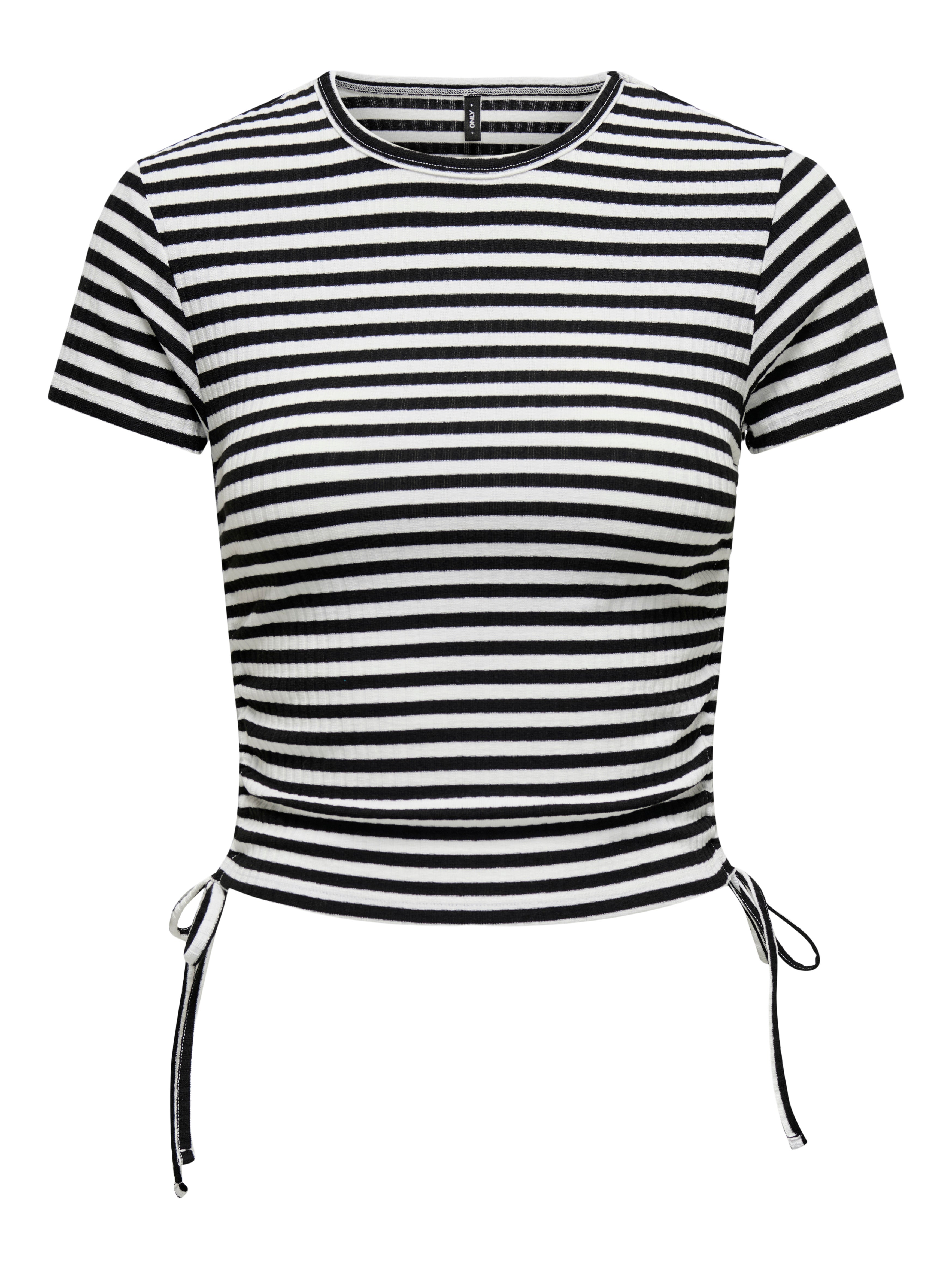 O-neck top with stribes | Black | ONLY®