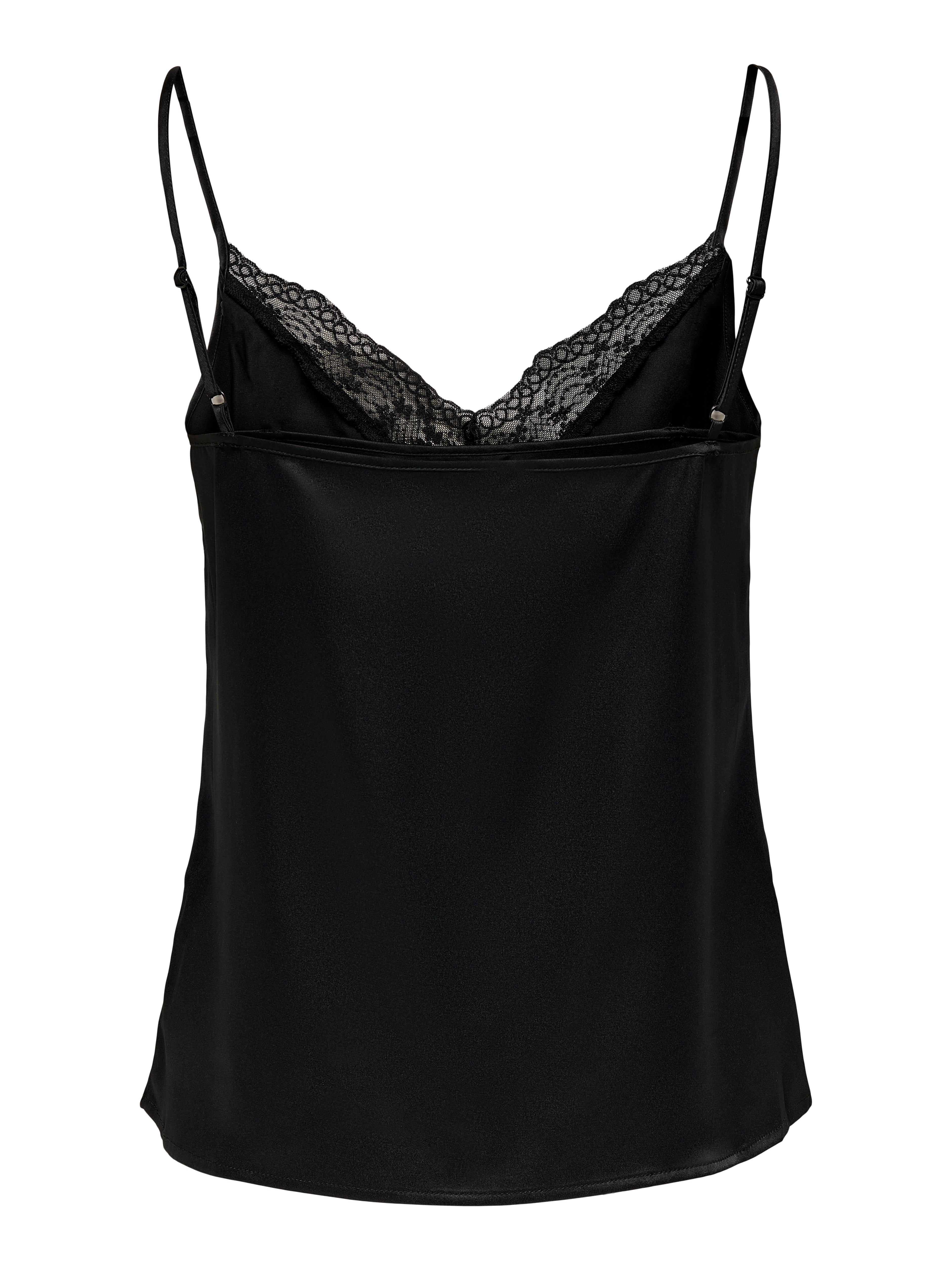 Singlet Top With Lace Details | Black | ONLY®