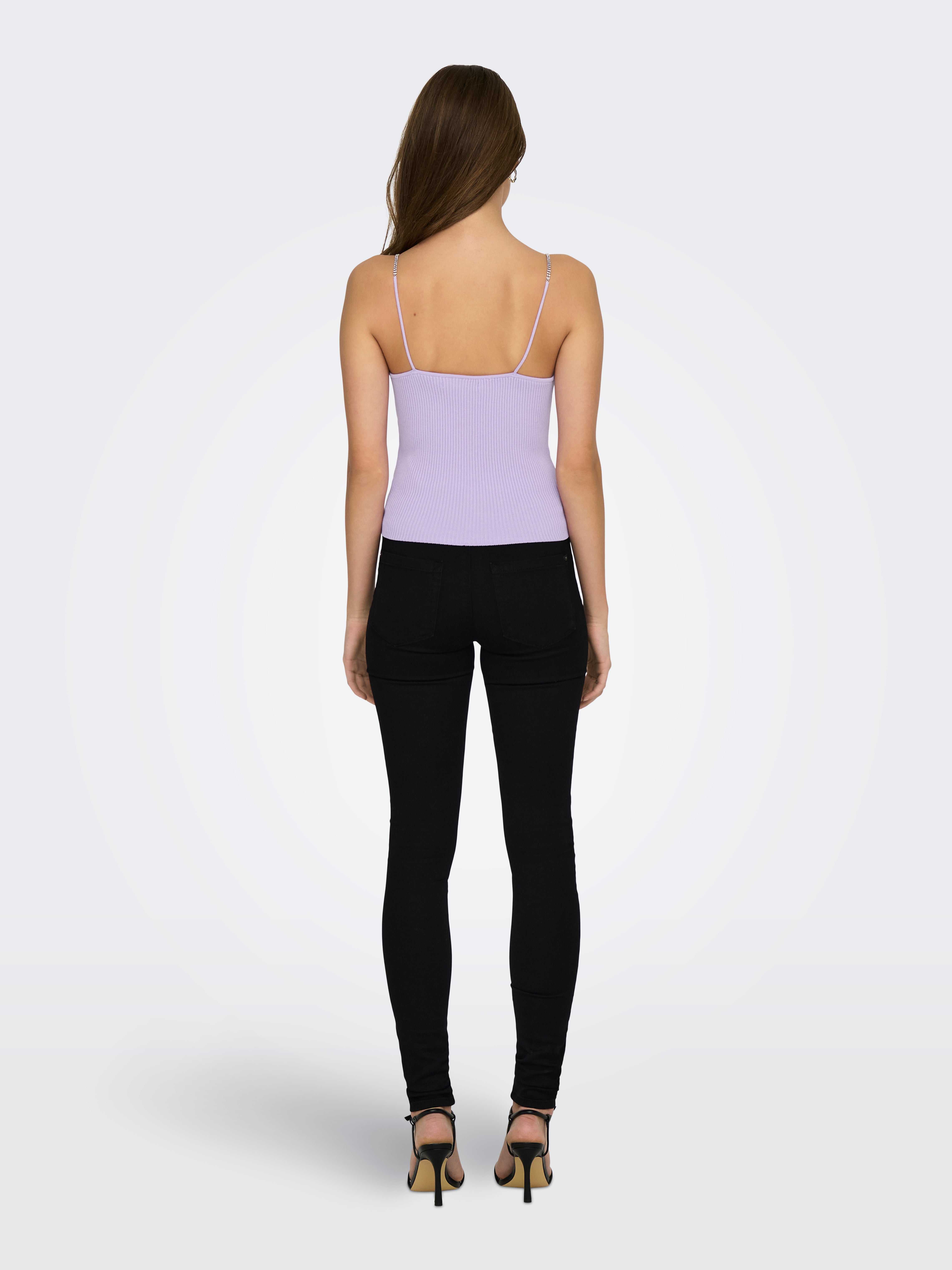 Cropped Top With Detailed Straps | Light Purple | ONLY®