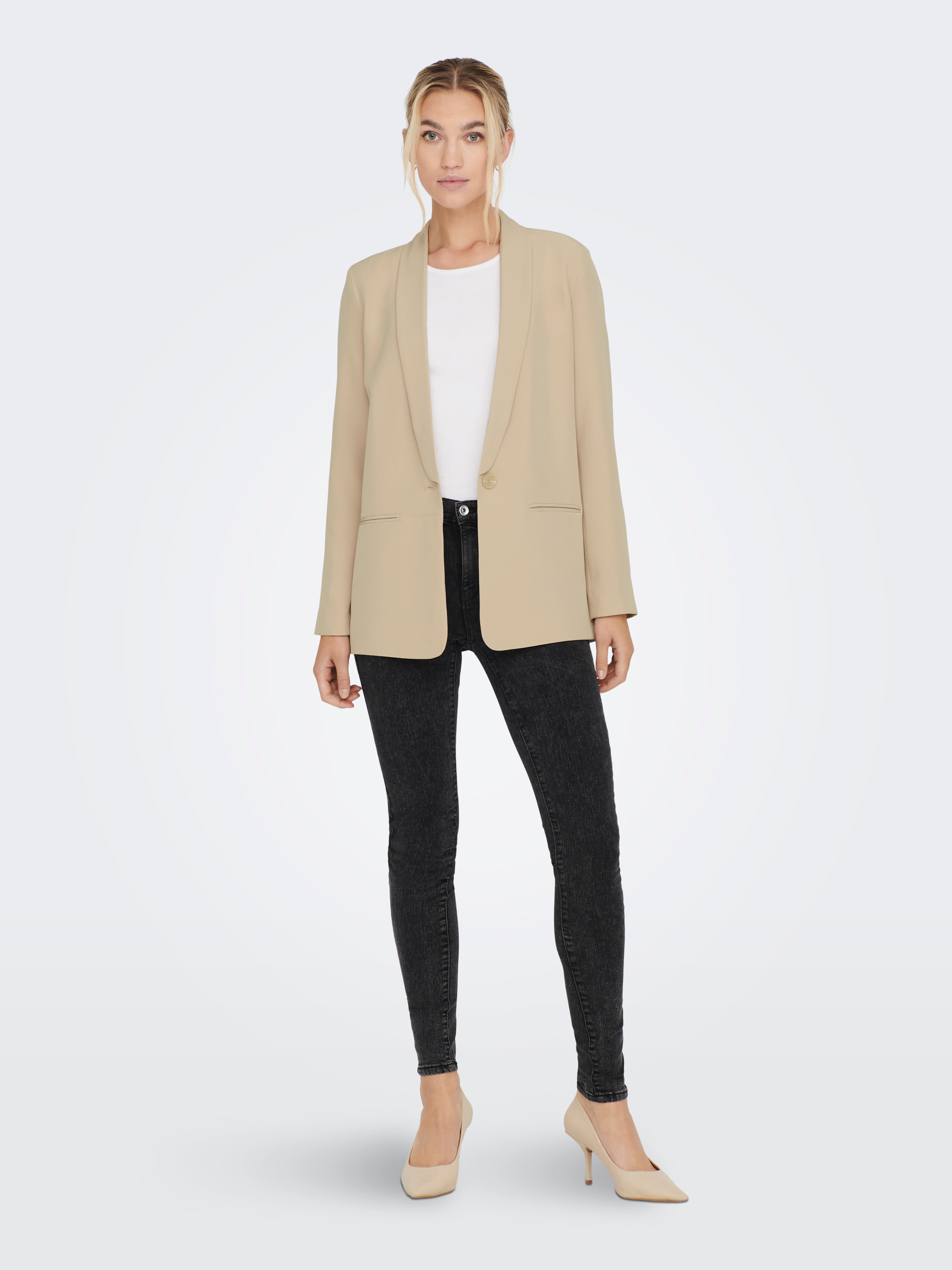 Classic box fit blazer | Beige | ONLY®